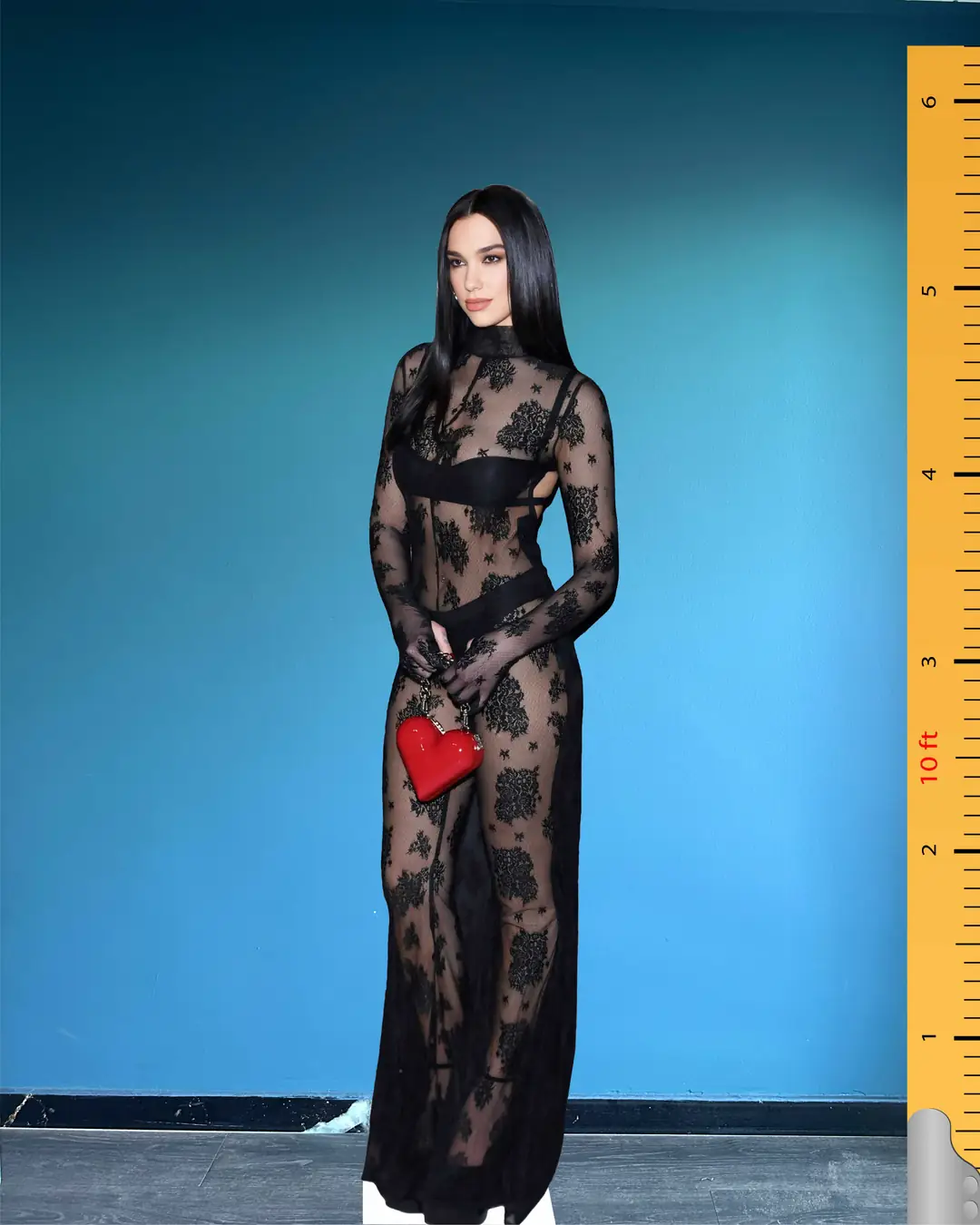 Dua Lipa Cardboard Model & Plastic Standee – Black Dress Figure Mockup