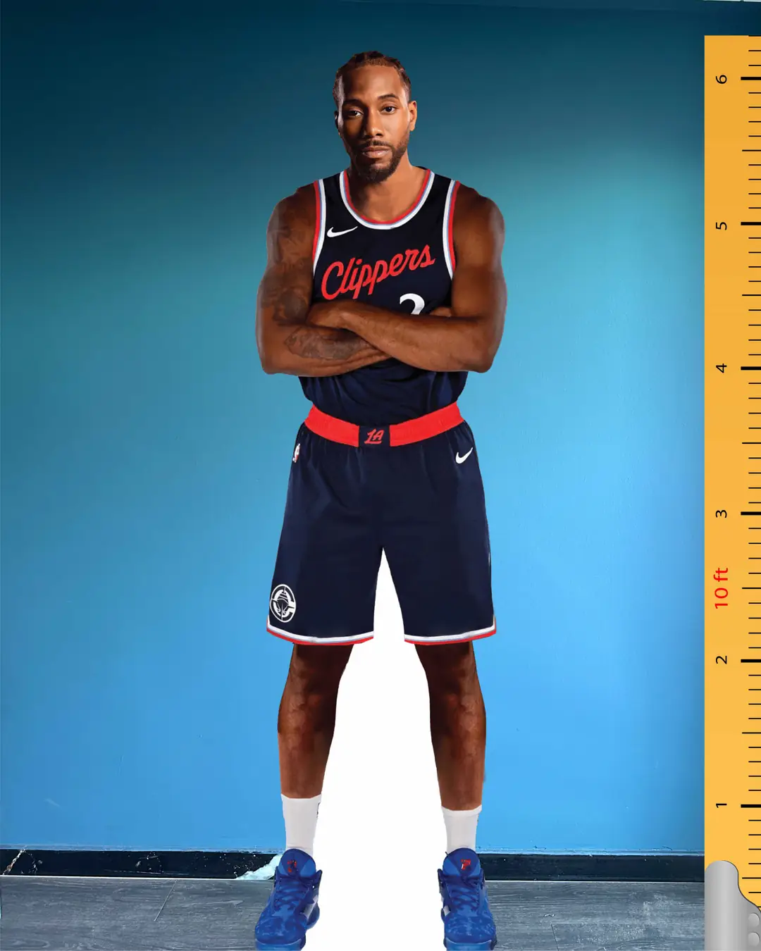 Kawhi Leonard Modelo de recorte de papelão Suporte de plástico LA Clippers