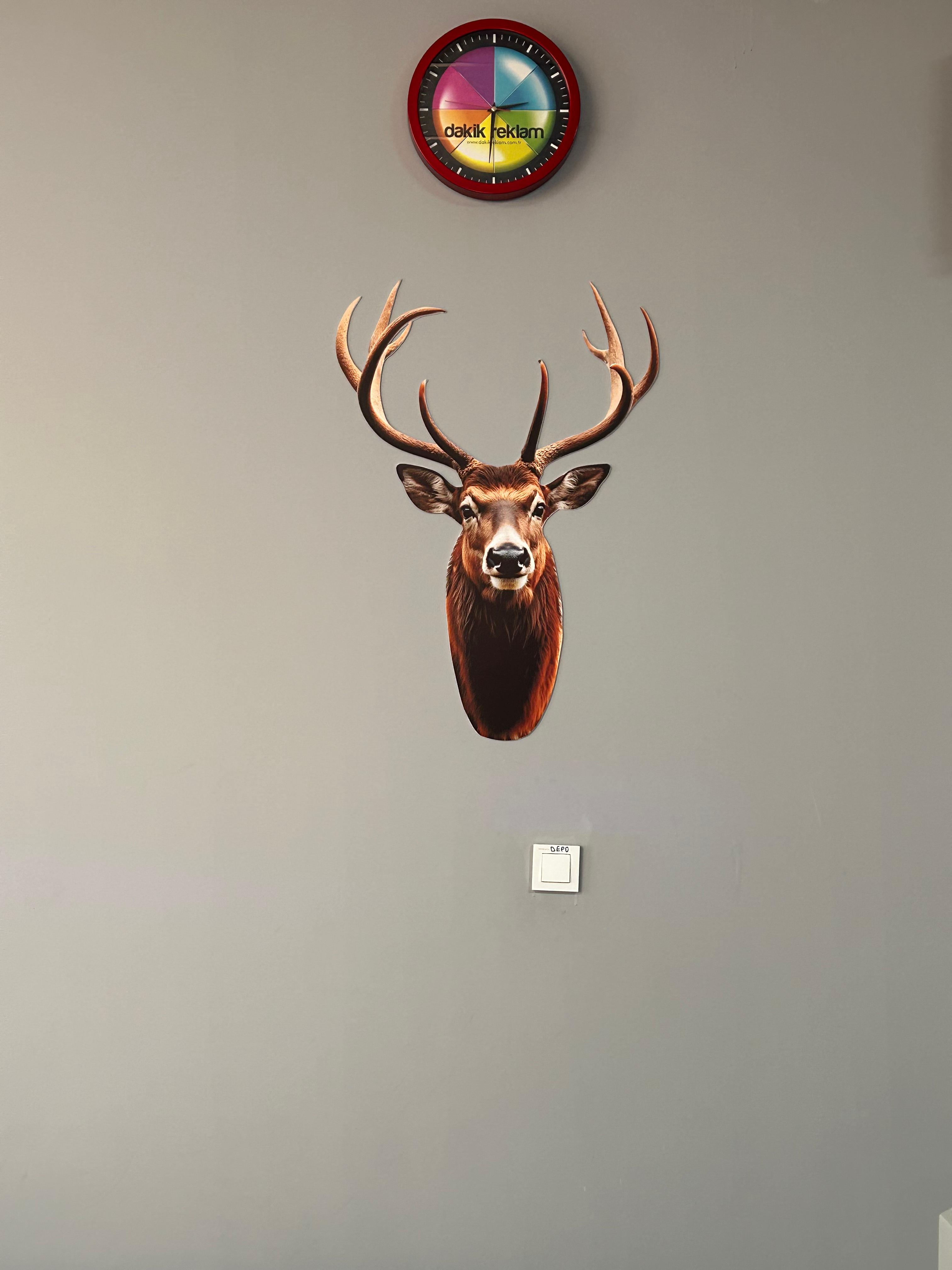 🦌 Deer Head Decorative Ornament – Special Cut Plastic Design