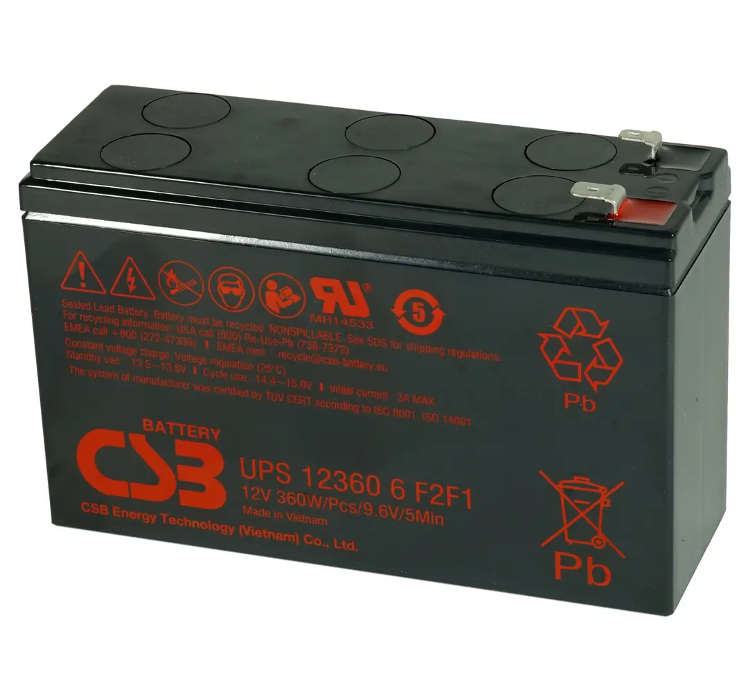 UPS12360-6 - CSB UPS12360-6 F2 F1 12V 360W VRLA Battery | DST Elektromarket