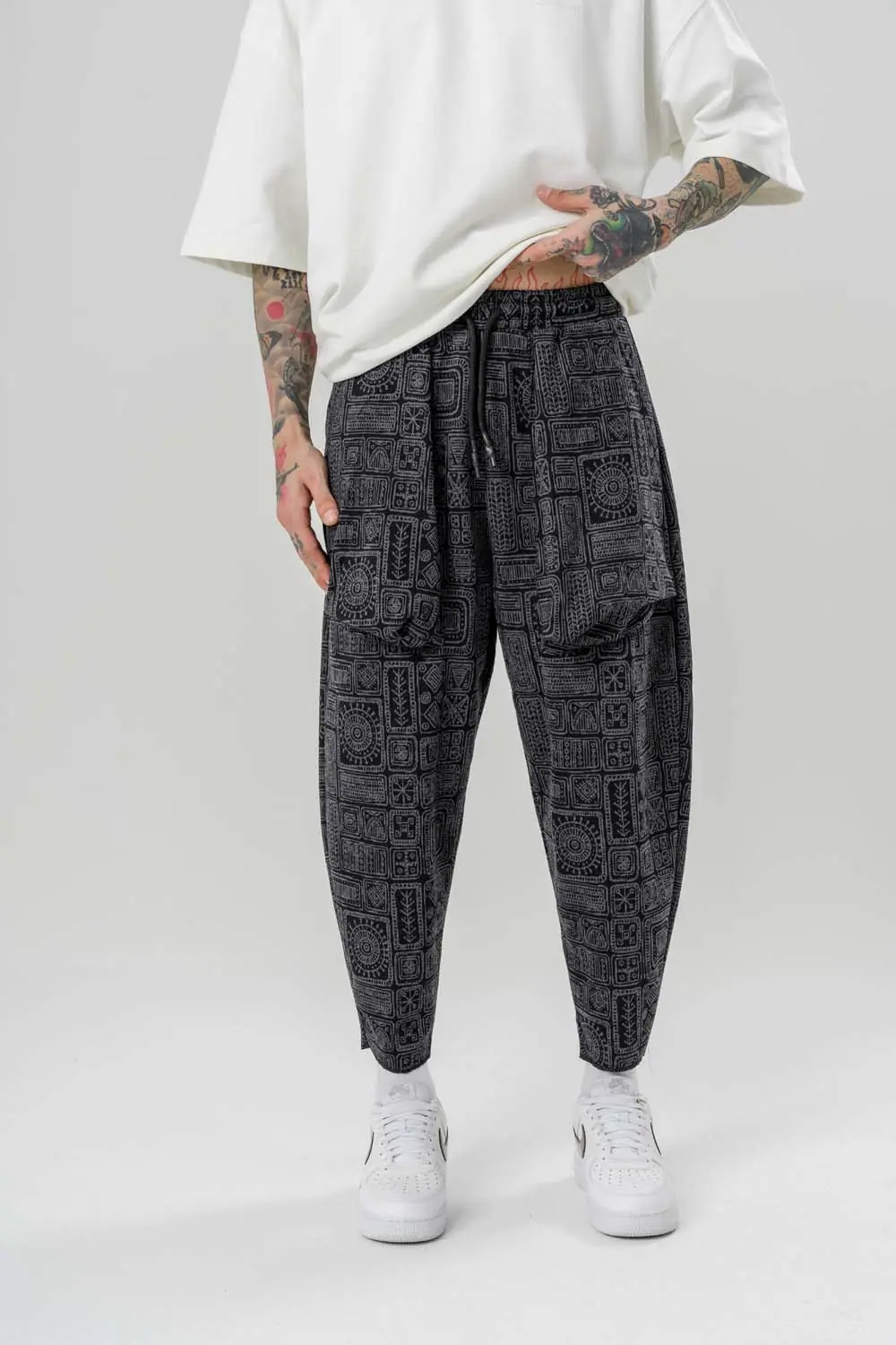 Nocturne Big Pocket Bel Lastikli Overlok Paça Pantolon - Gangown