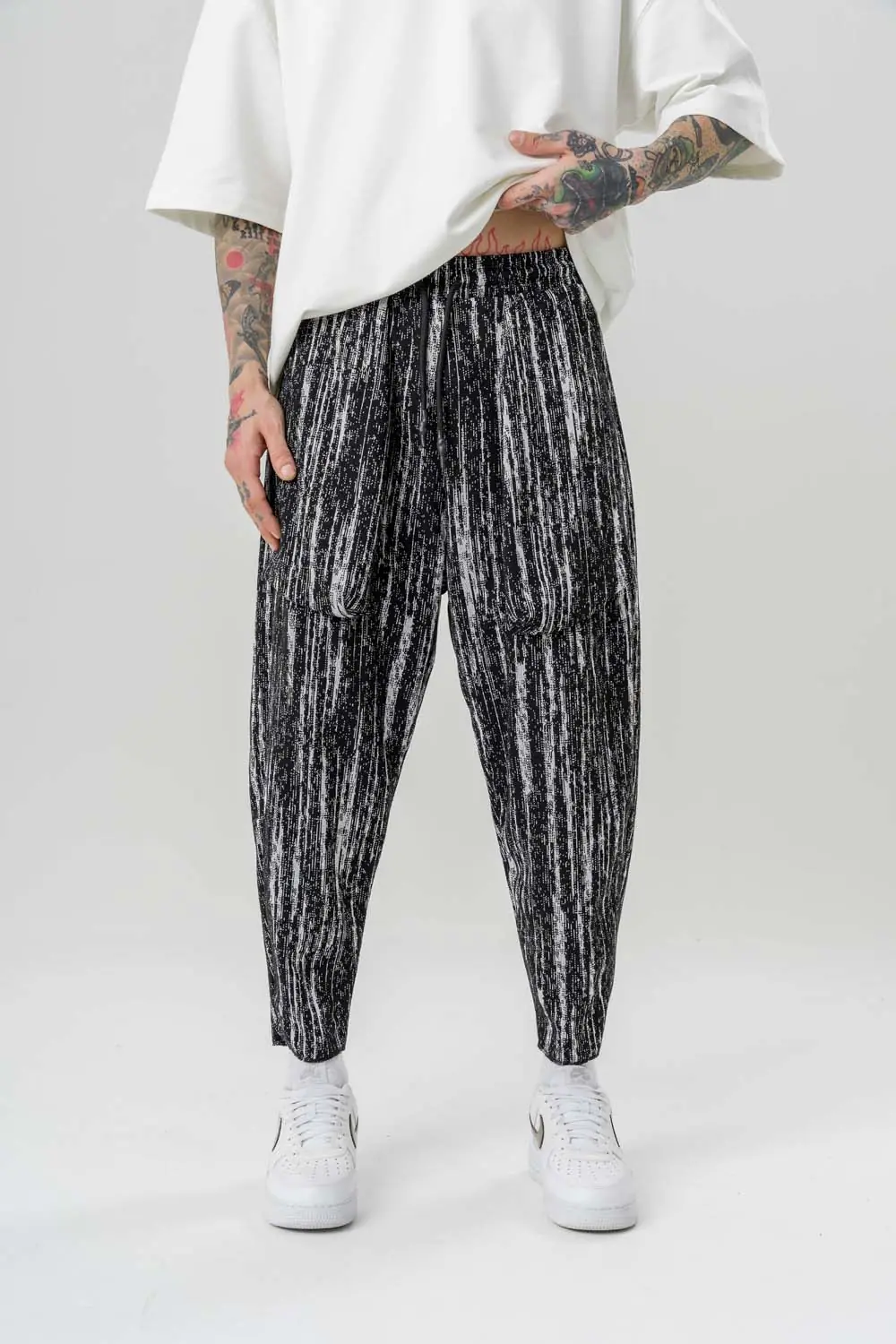 Glitch Big Pocket Bel Lastikli Overlok Paça Pantolon - Gangown