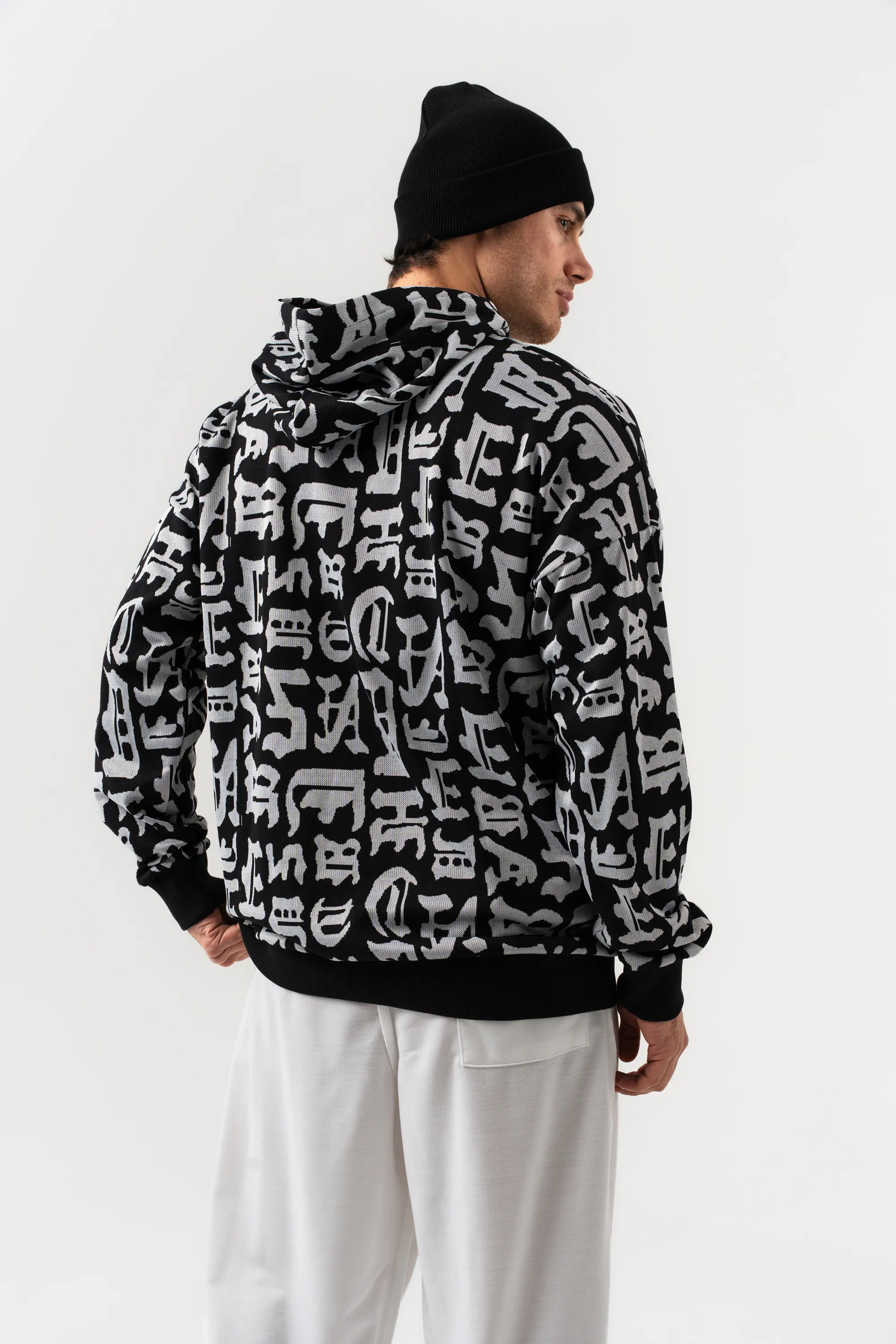 Alphabet Kapüşonlu Sweatshirt - Gangown