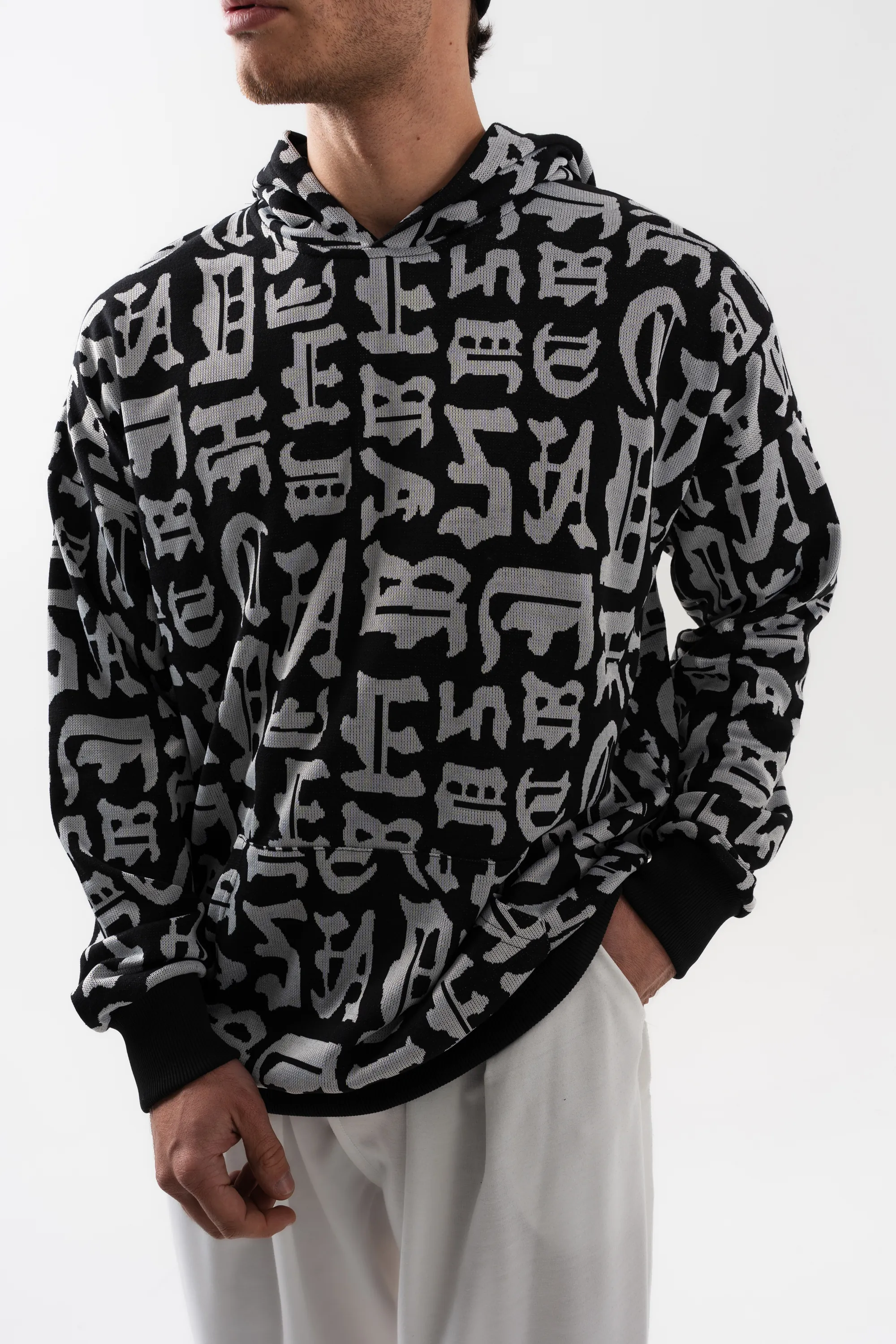 Alphabet Kapüşonlu Sweatshirt - Gangown