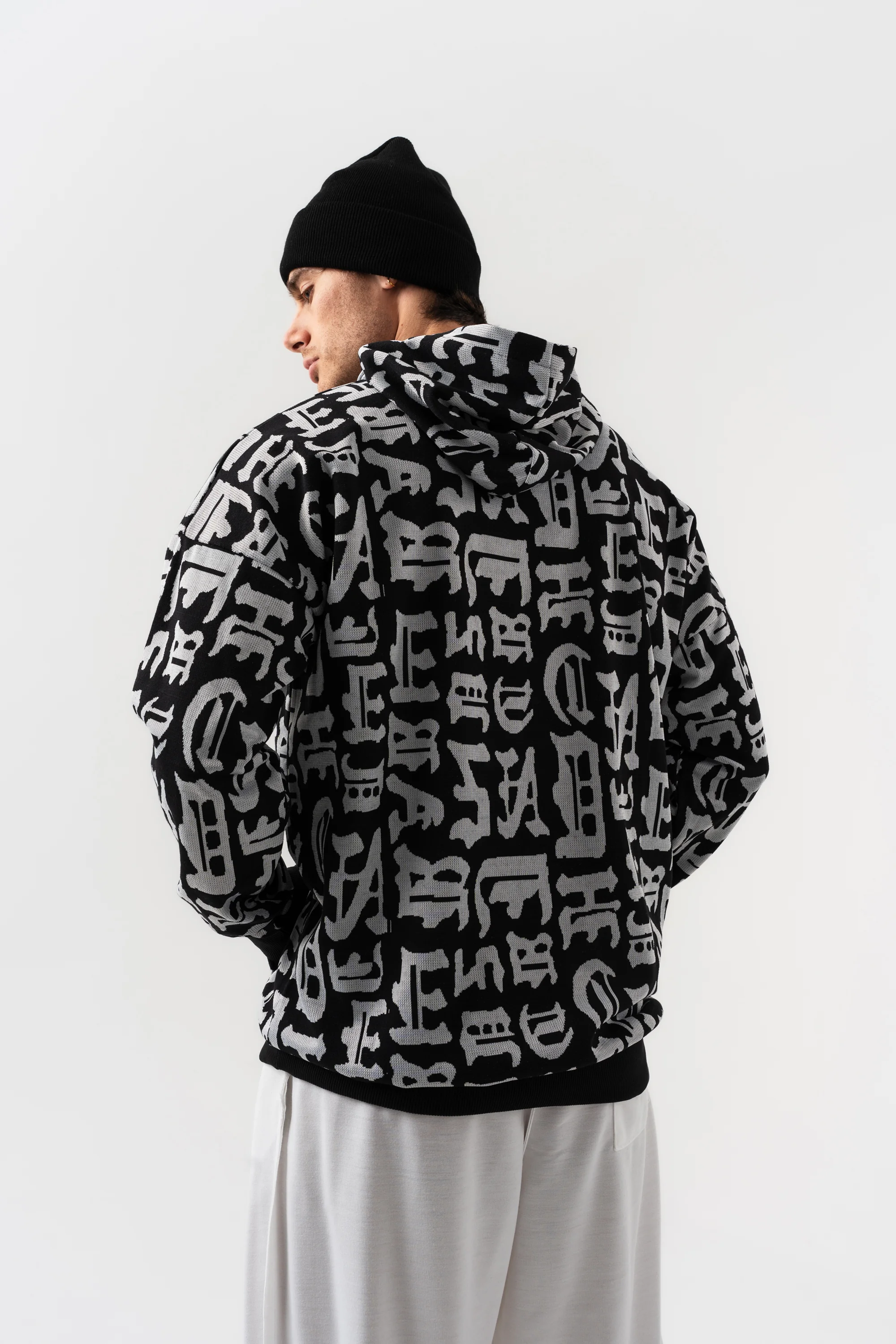 Alphabet Kapüşonlu Sweatshirt - Gangown