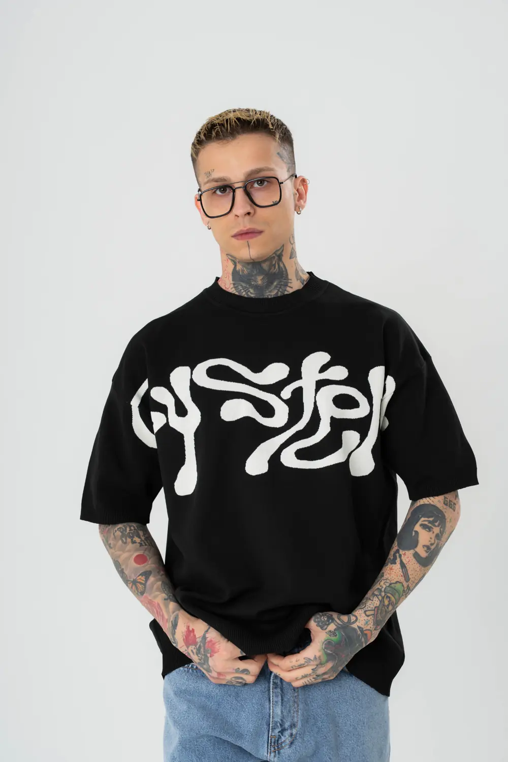 System Knit Triko Oversize T-shirt - Gangown