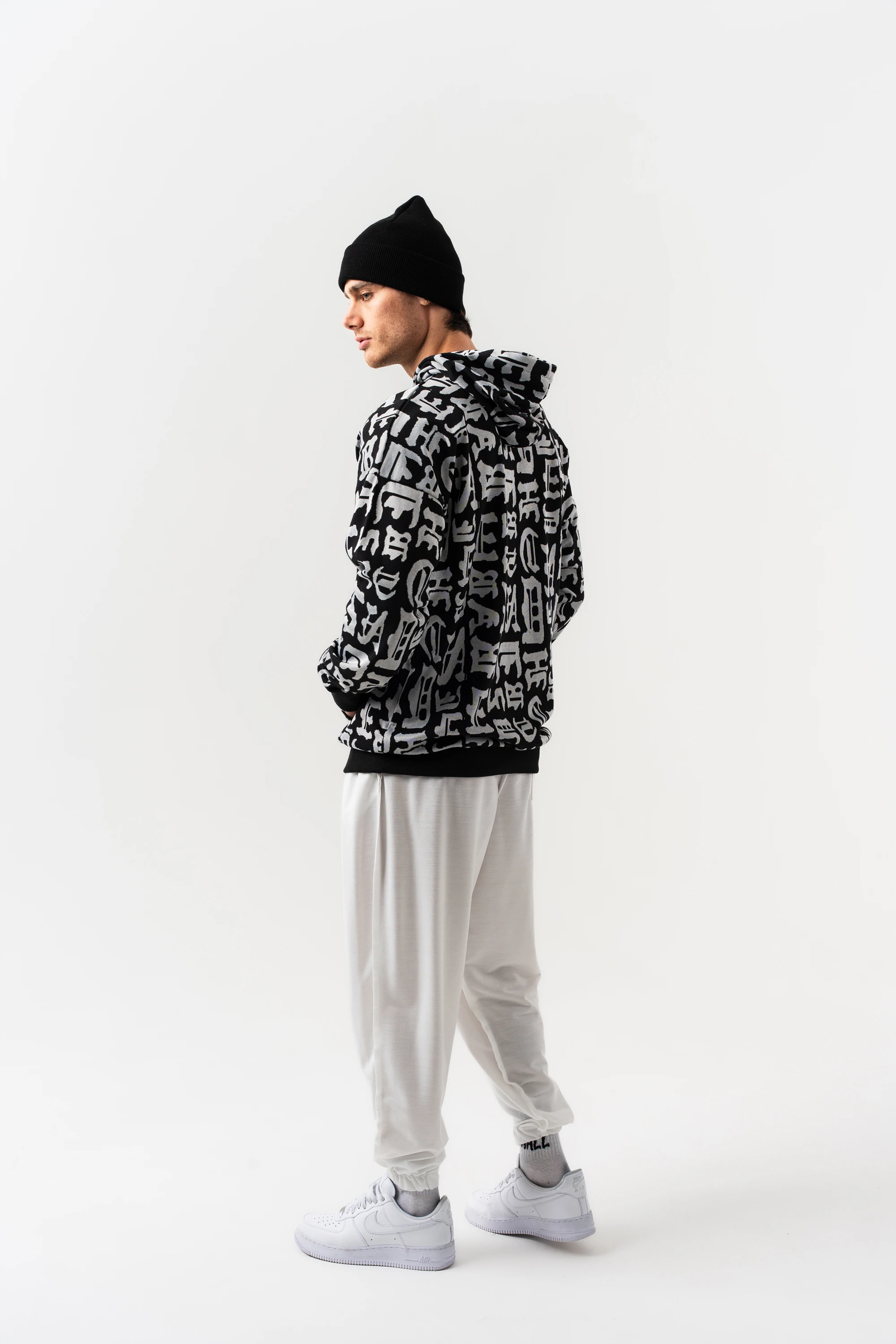 Alphabet Kapüşonlu Sweatshirt - Gangown