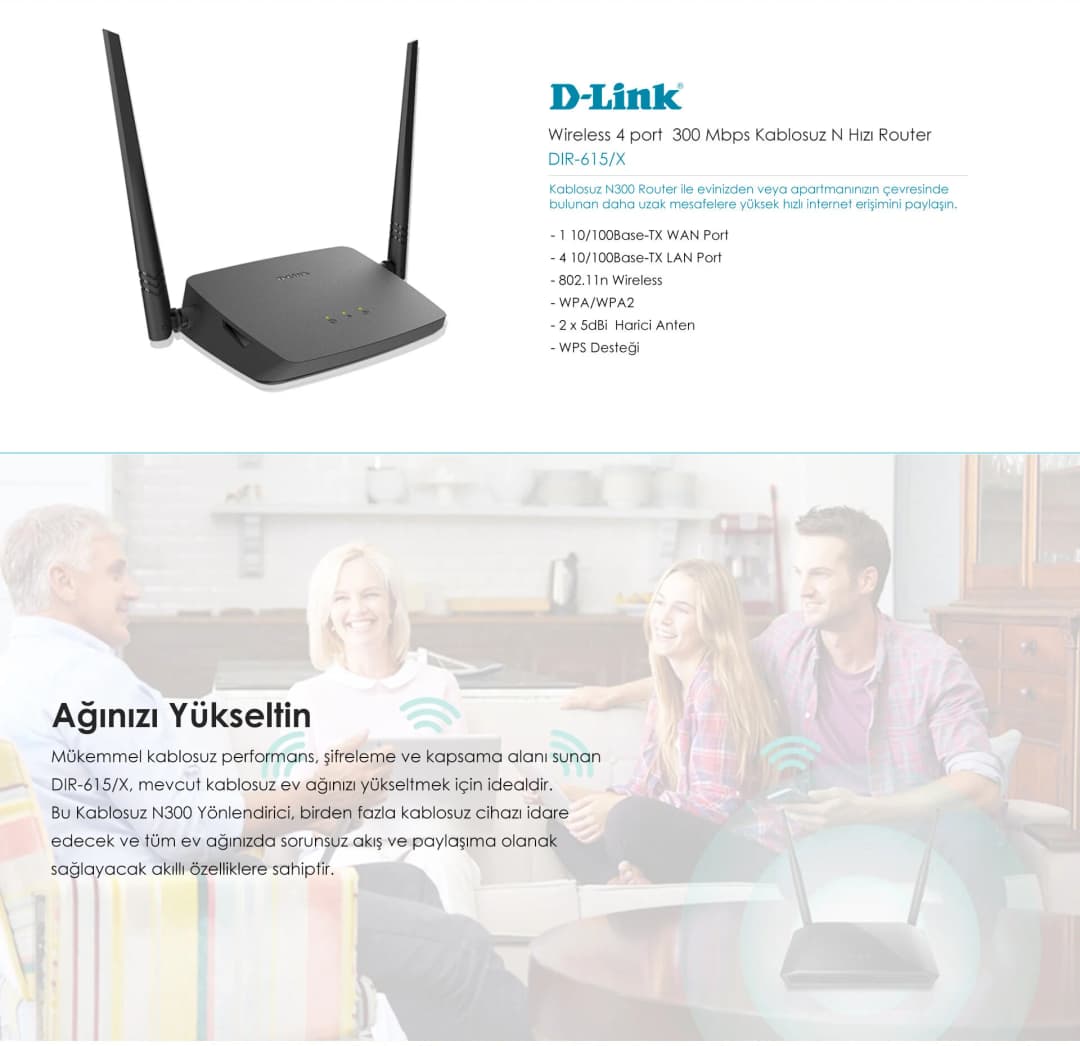 D-Link DIR-615 X1 Wireless N300 Router