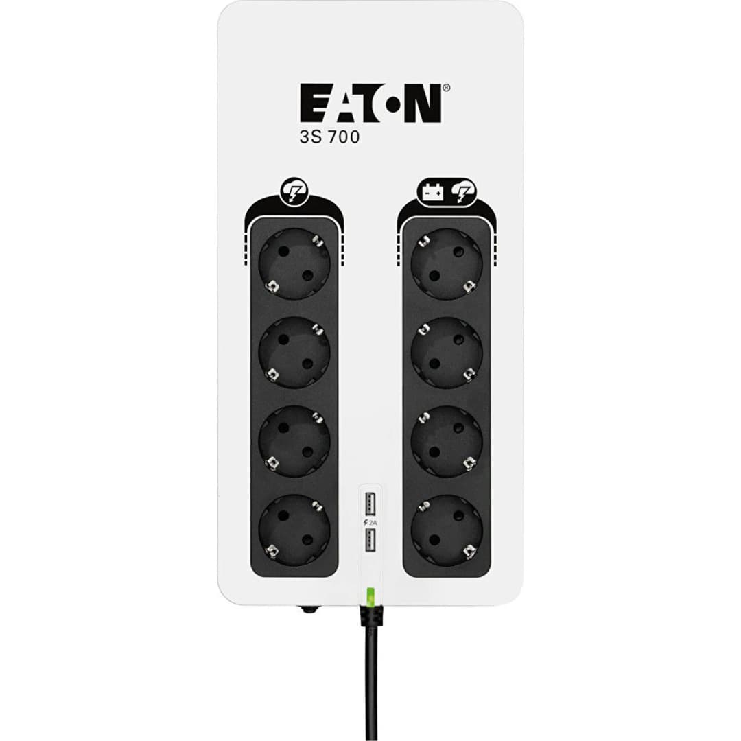 Eaton 3S 700 DIN UPS 700 VA+ Dahili Akım Korumalı Priz( 8'li Schuko)