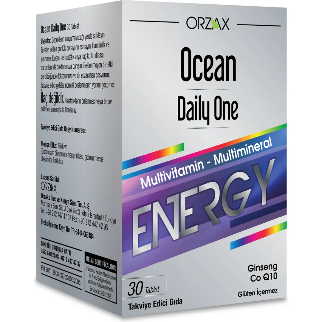 Orzax Ocean Daily One Energy Ginseng Multivitamin Mineral İçeren ...