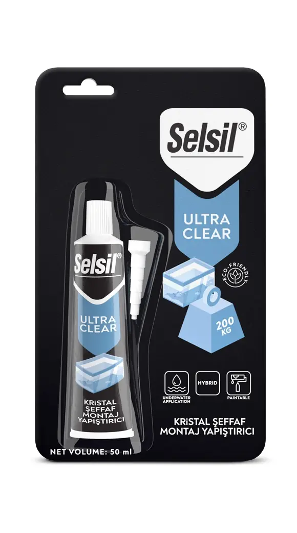 Selsil Ultra Clear Cam Şeffafı Montaj Yapıştırıcı Tüp - 50 ML