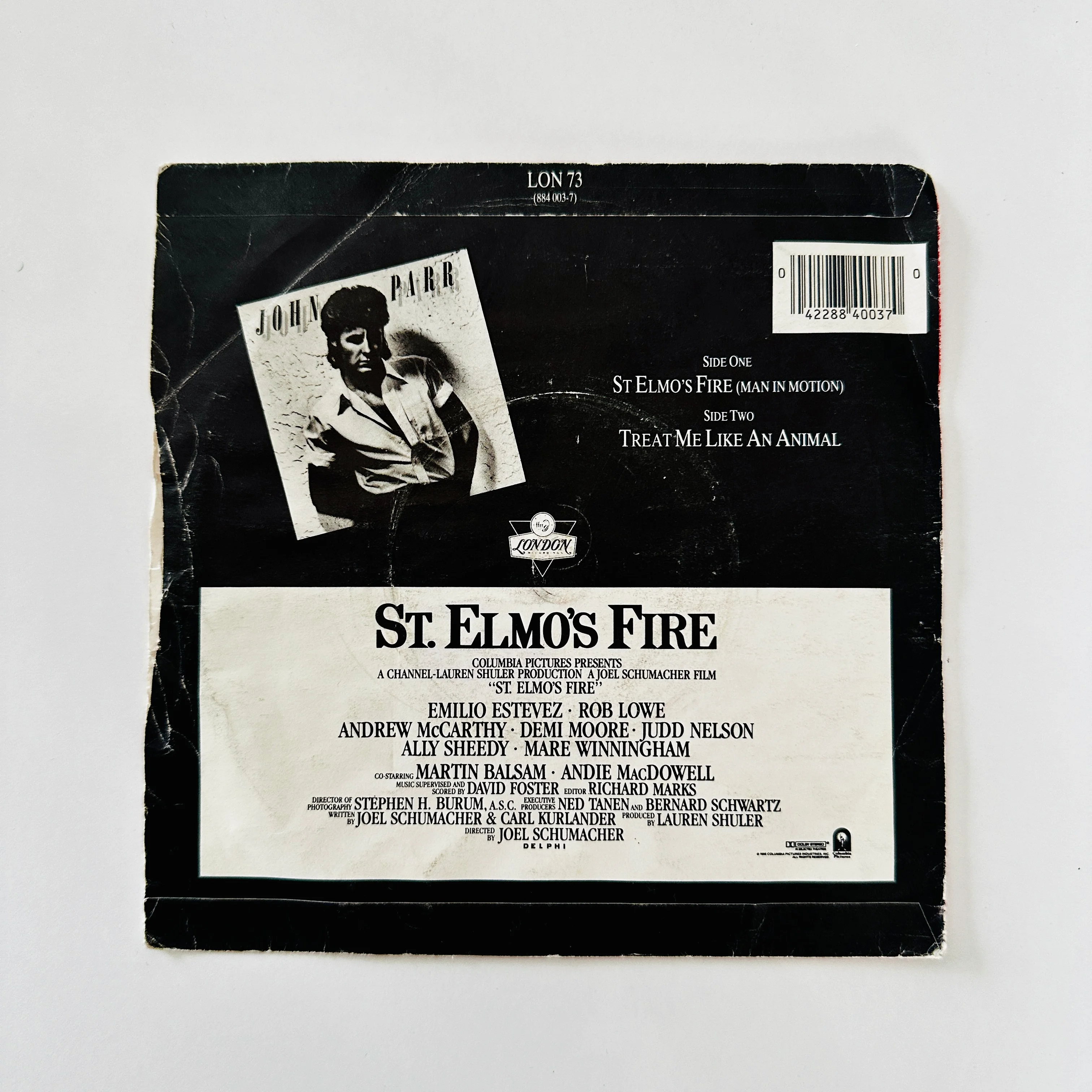 John Parr – St. Elmo's Fire (Man In Motion) Dönem Baskı 45 lik Plak