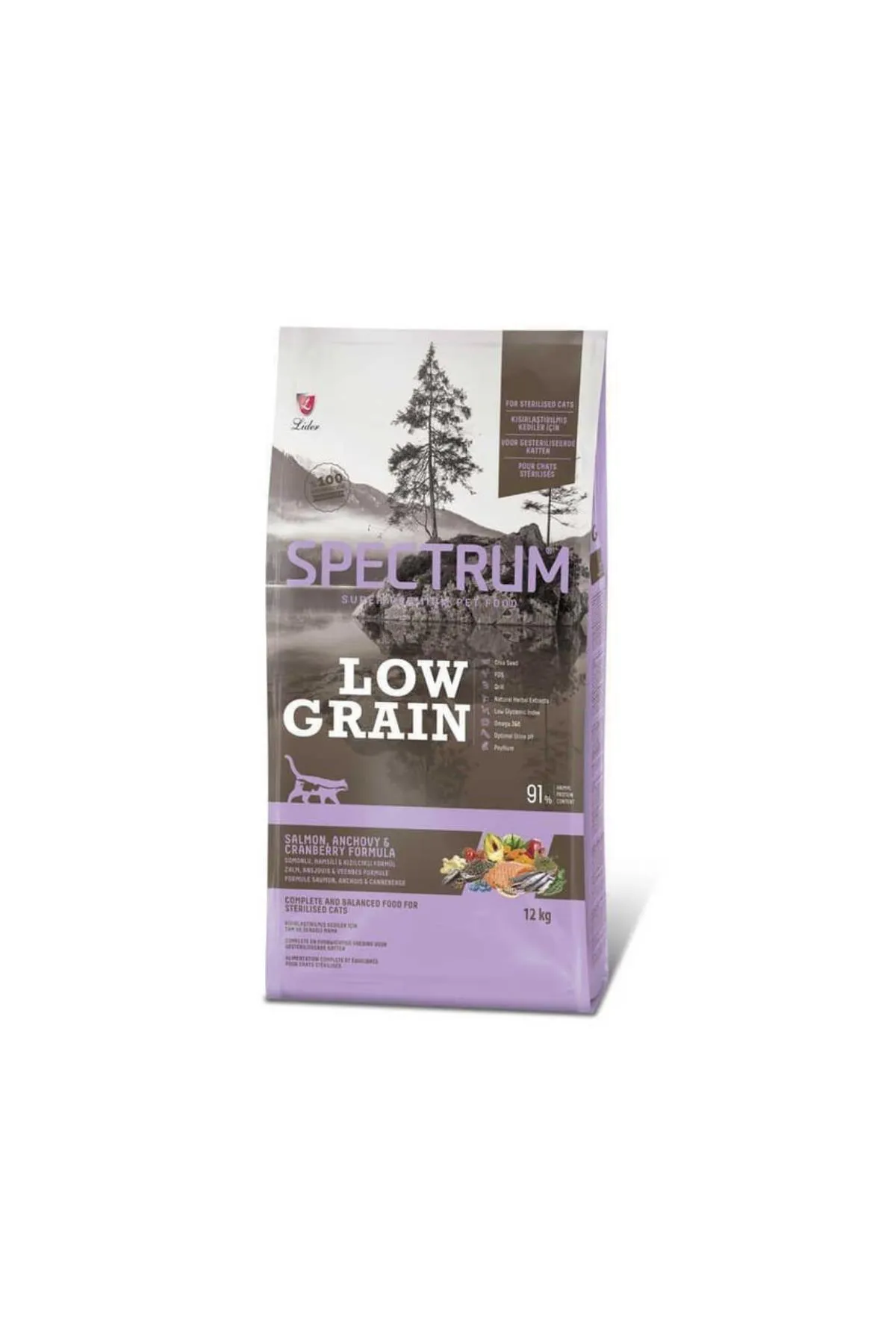 SPECTRUM STERİL LOW GRAİN SOMONLU KEDİ MAMASI 12KG