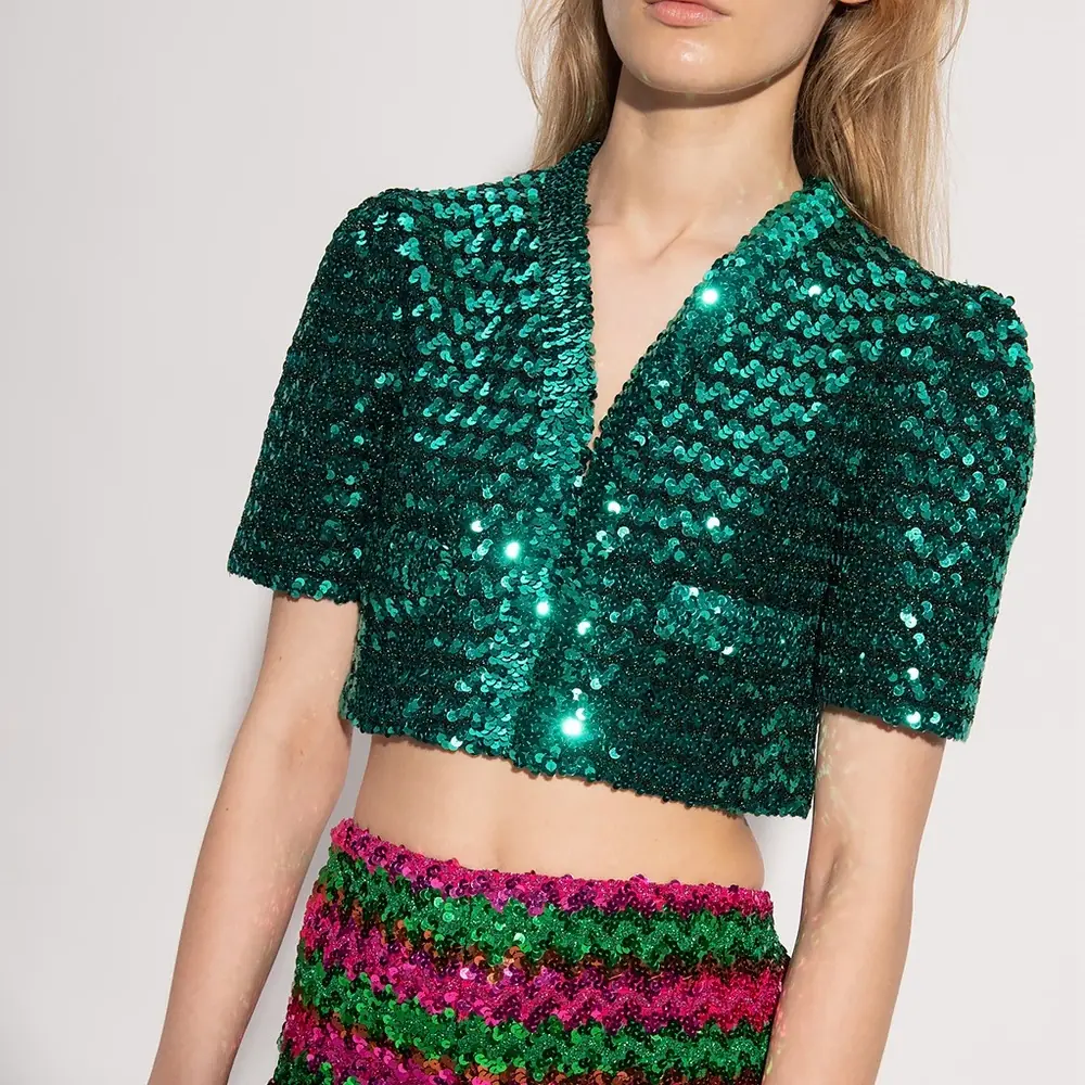 Gucci Green Sequinned Bolero Jacket M - Authentic Seconds