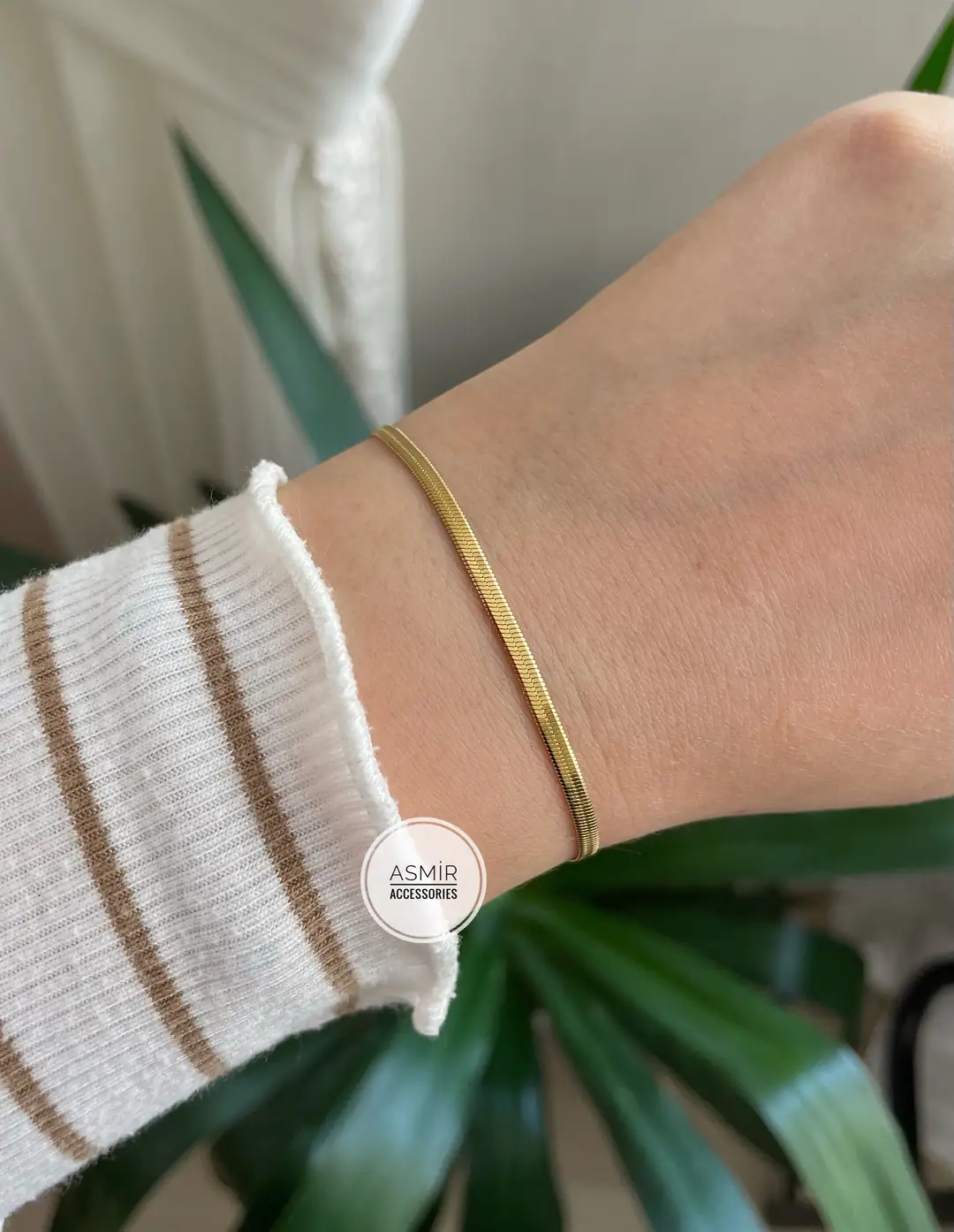 İnce gold italyan çelik bileklik