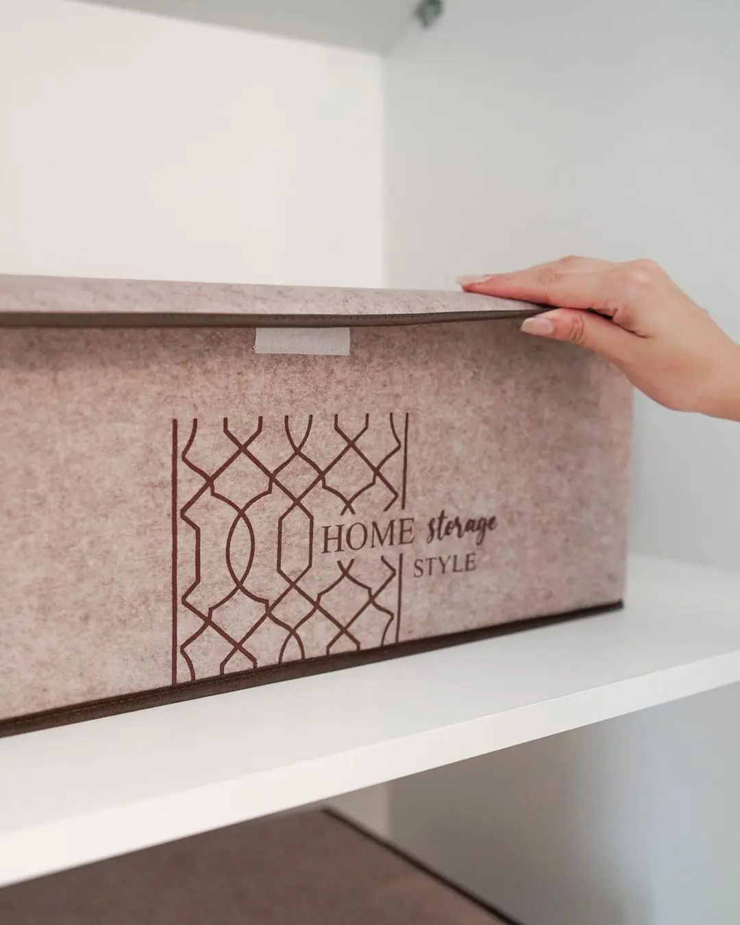 KEÇE KAPAKLI BAZA KUTU BEJ - My Moda Line