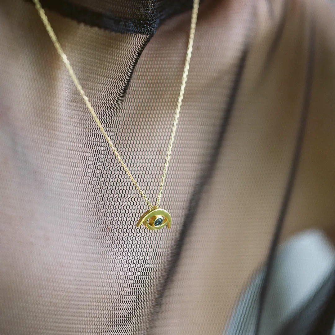 Evil Eye Mavi Topaz Kolye - Lucky Culture