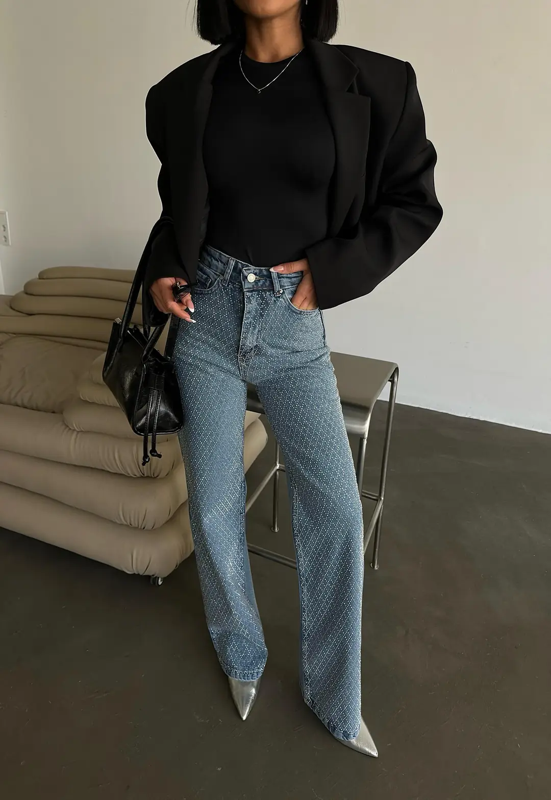 Mini Baklava Parlak Taş Palazzo GLM-430