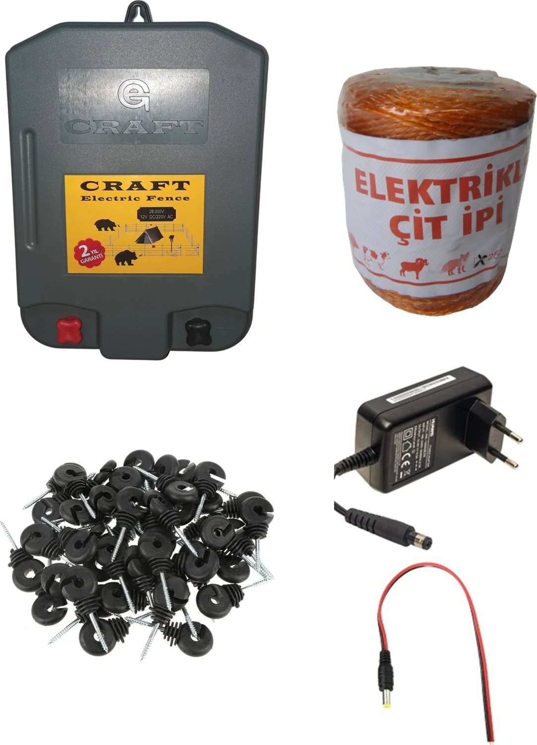 10 Dönüme Göre Çift Bobinli 28KW Elektrikli Çit Makinası Misinalı Telli