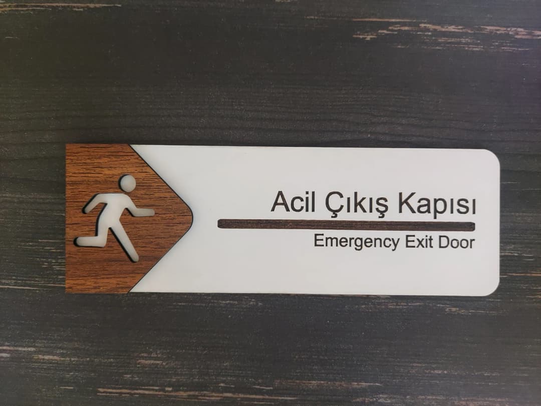 Acil Çıkış Kapısı Ofis Oda Kapı İsimliği Yönlendirme Tabelası Levhası ...