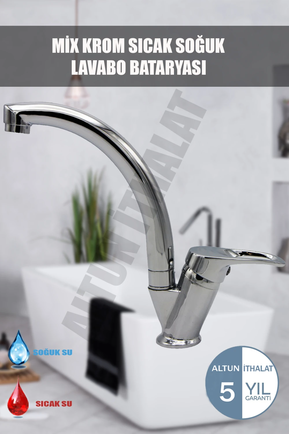 Aç Kapa Mix Lavabo Bataryası Musluğu