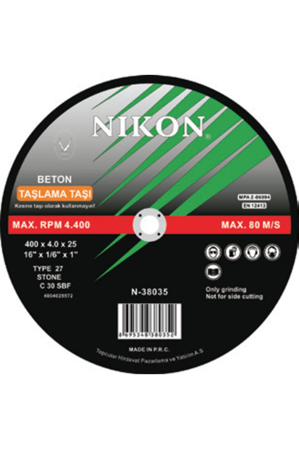 N38035 Beton Flex Taşlama Taşı 400x4.0x25 5’li