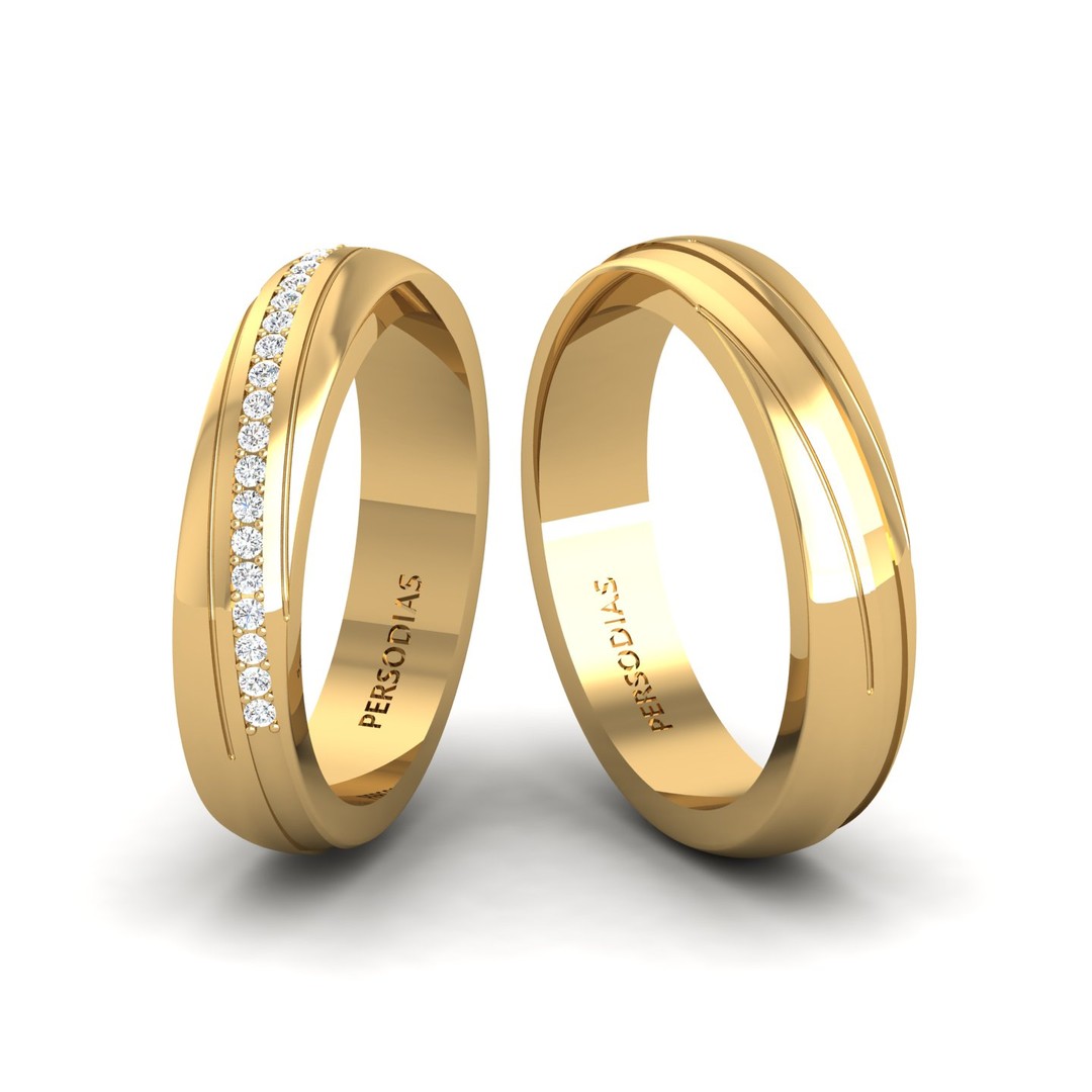 Modern wedding bands for couples store