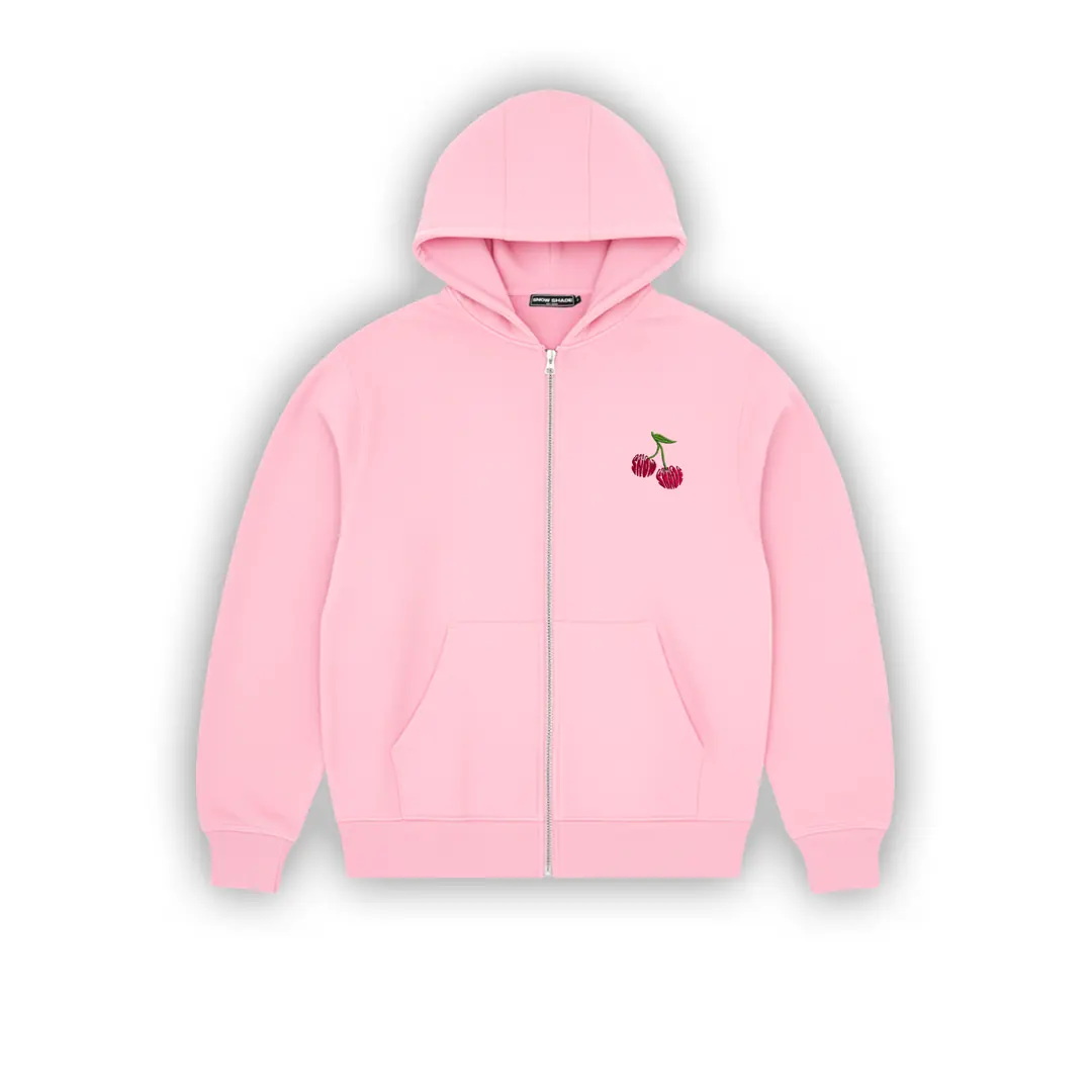 Cherry Zip Hoodie | Snow Shade