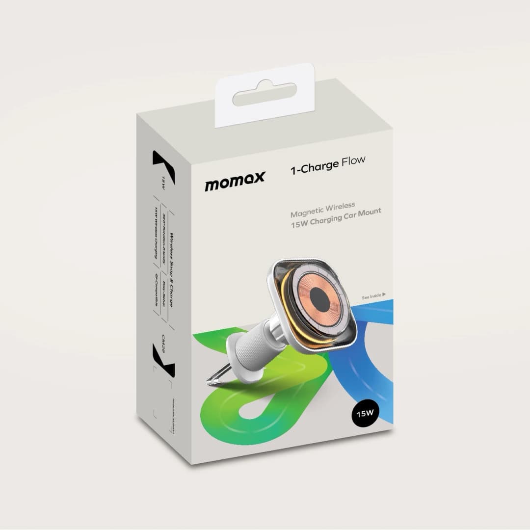 Momax CM29 15W Şarj Transparan Magsafe Araç İçi Telefon Tutucu