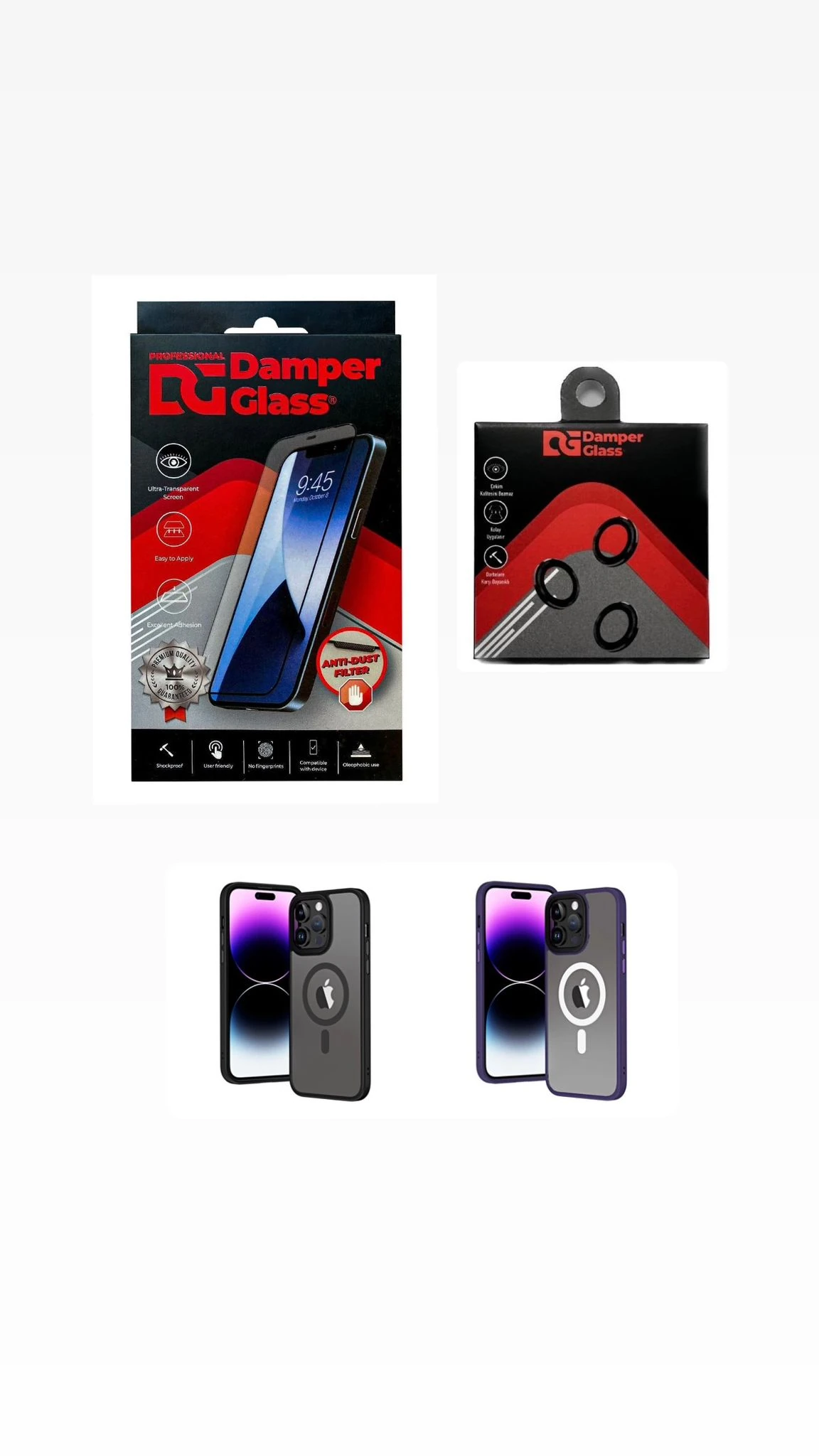 Darbe Emici Ekran Koruyucu ve Kılıf - Safir Lens Koruyucu