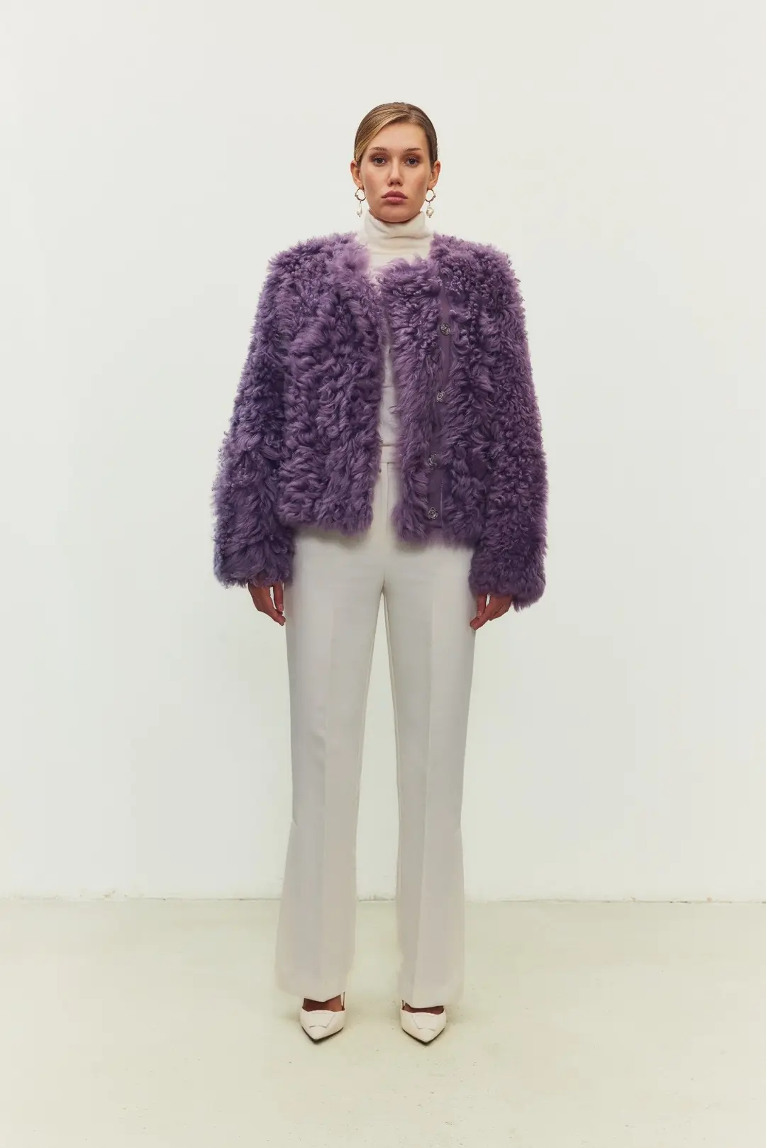 Lola Shearling Jacket – %100 Süet Şık Kadın Ceket