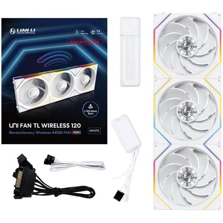 Lian Li UNI FAN TL Wireless 120 Reverse Blade White – 3×120 mm Kablosuz ...