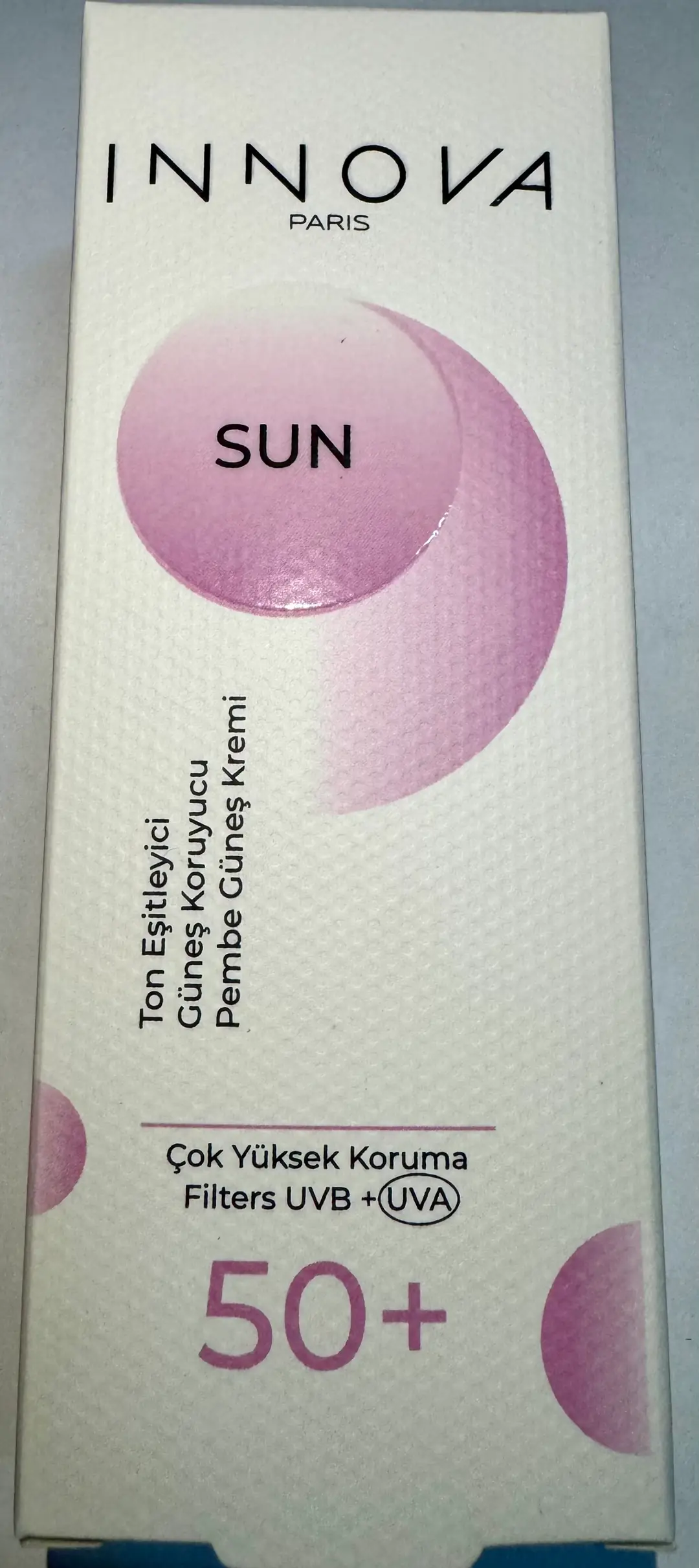 Innova Sun Krem 50F 50ml Ton Eşitleyici penbe güneş kremi | INNOVA