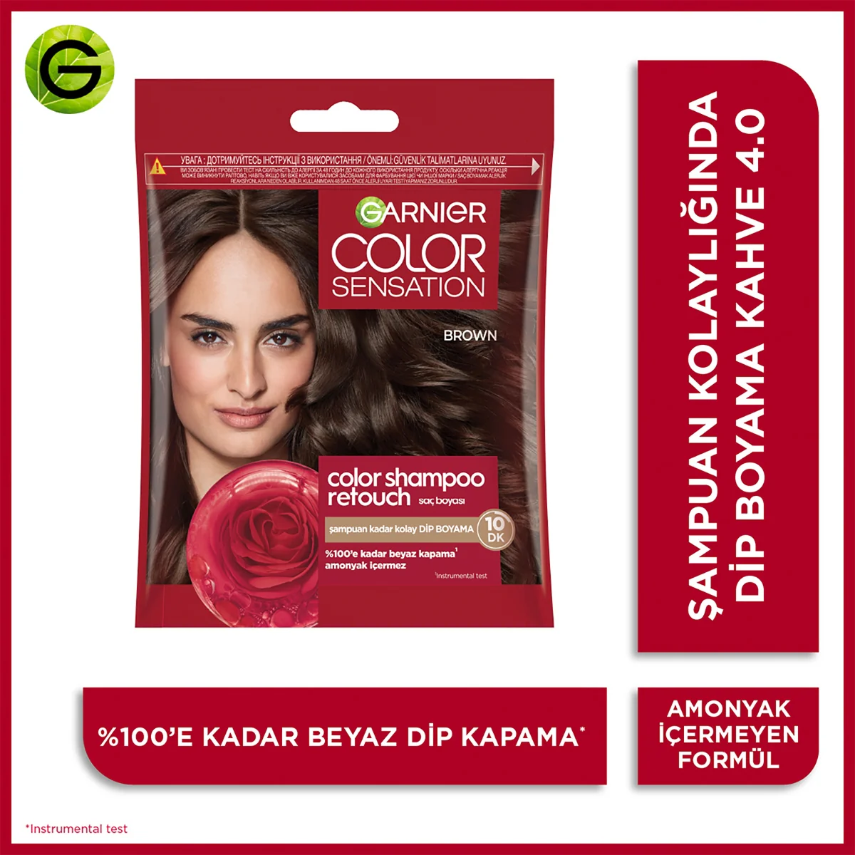 Garnier Color Sensation Color Shampoo - Şampuan Boya No: 4.0 Brown | LOREAL