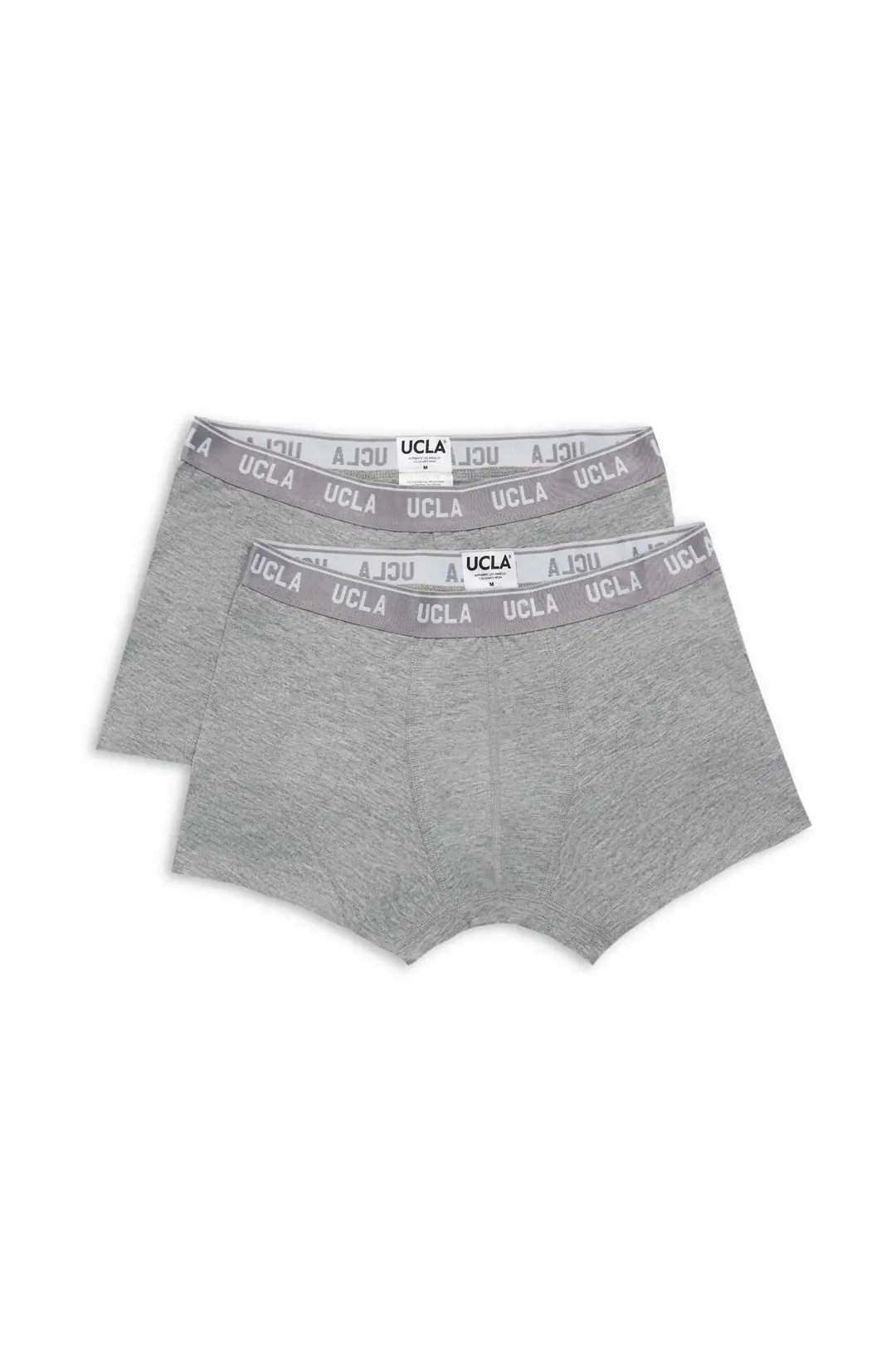 IRVINE 2'li Gri Bel Bantlı Jakarlı Standard Fit Erkek Boxer UCLA