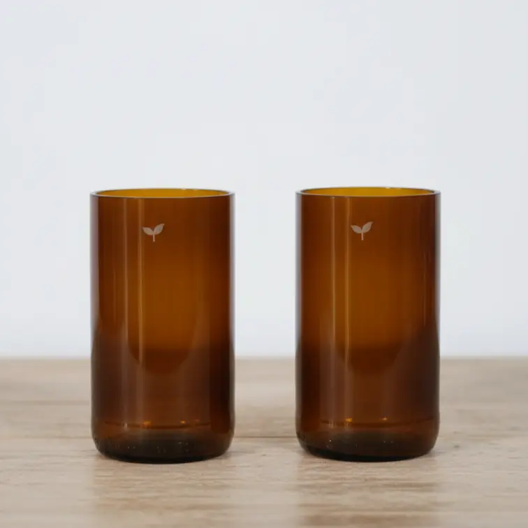 Eco Sip Amber 2’li Upcycle Cam Bardak Seti | El Yapımı ve ...