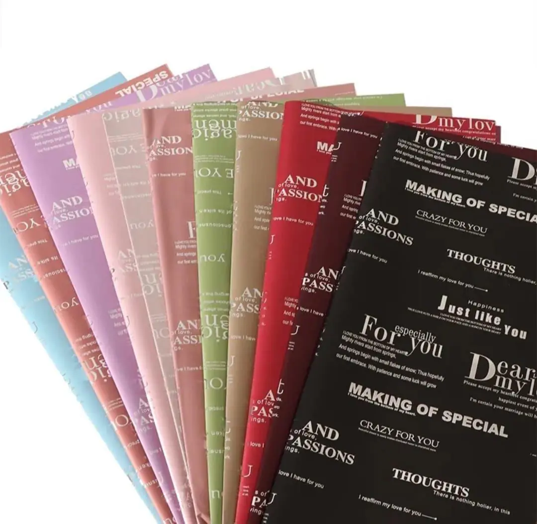 Double-sided Colorful Flower Packaging with Metallic Writing - Dear My Love
