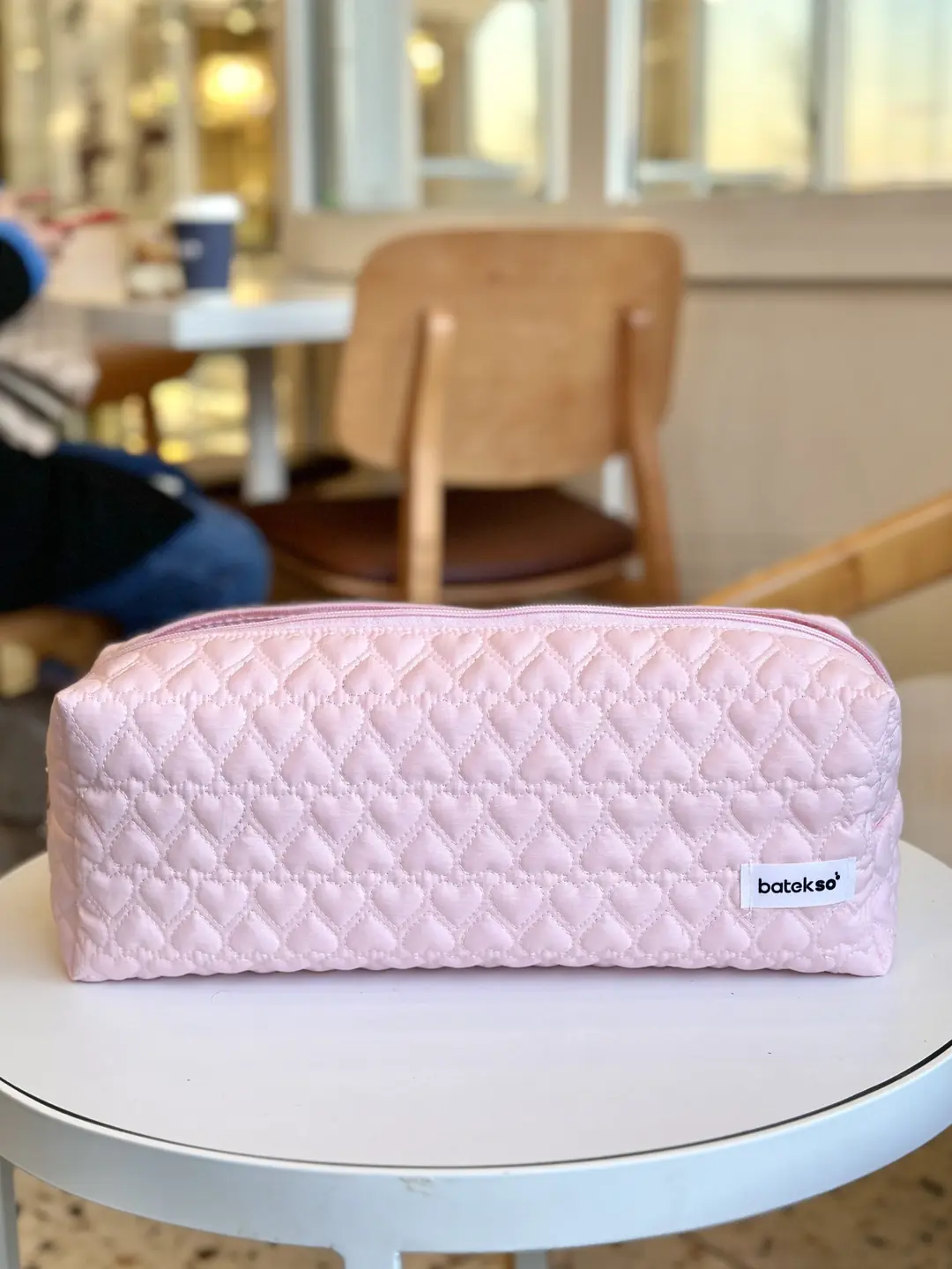 Soft Pembe Kalp İşlemeli Saç Şekillendiricileri İçin Seyahat Çantası ...