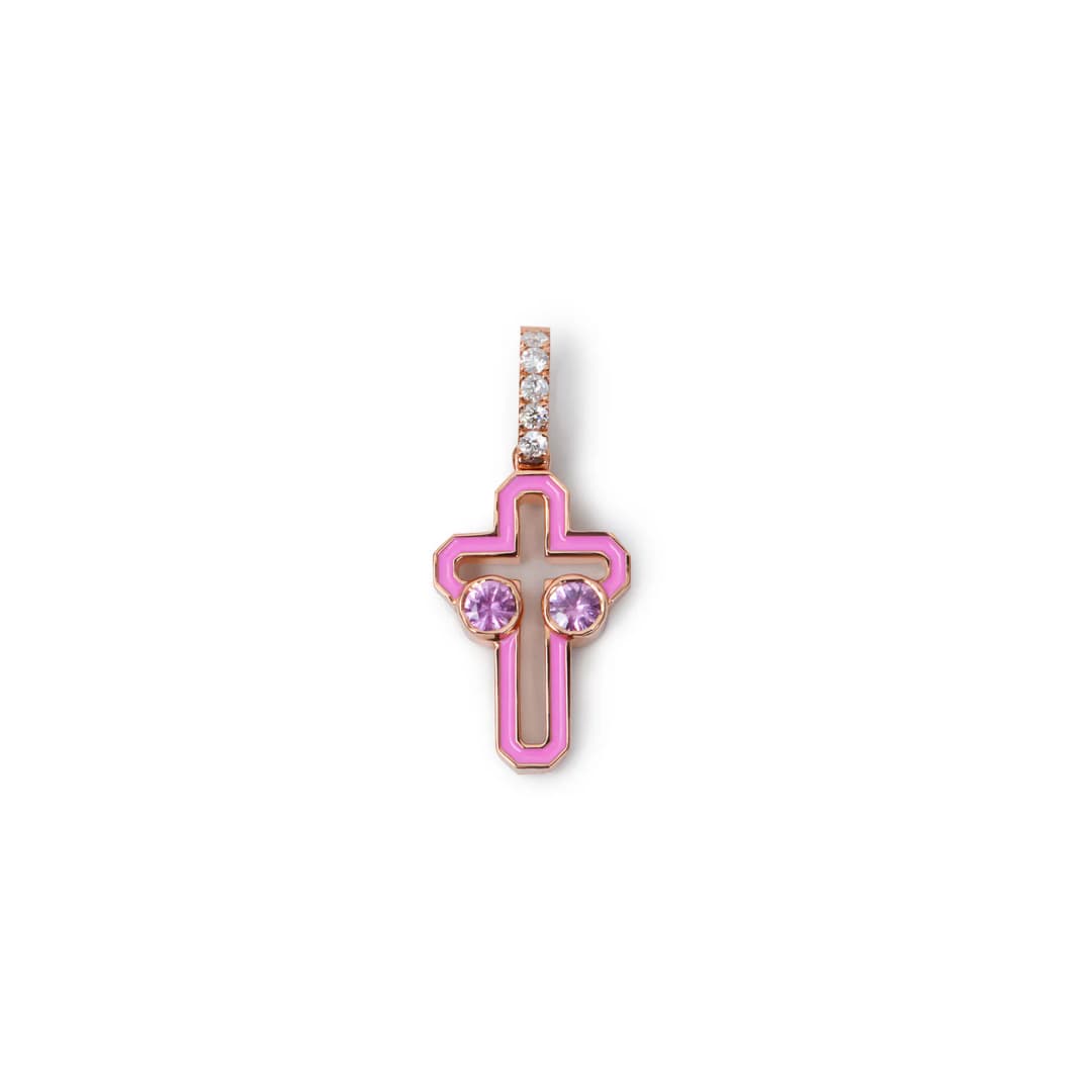 PINK CROSS PENDANT