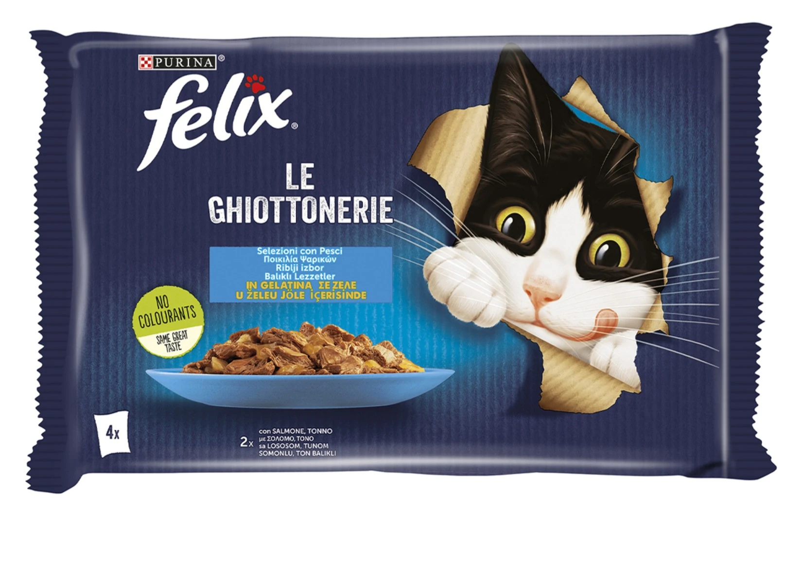 Felix Multipack Somonlu ve Ton Balıklı 4x85 gr 12'li Yetişkin Kedi Yaş ...