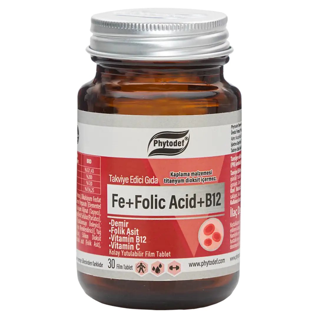 Demir + Folik Asit + Vitamin B12 - 30 Tablet