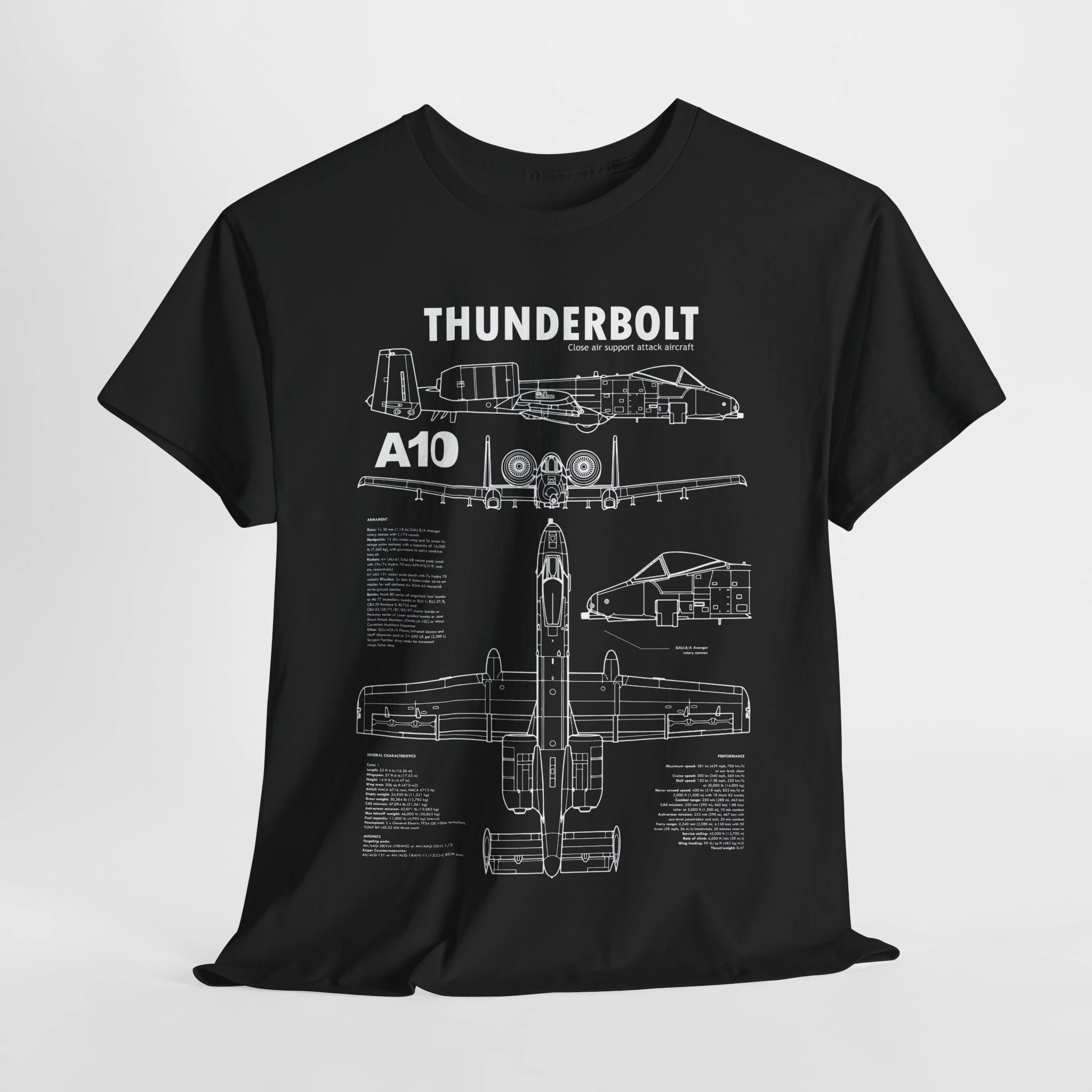 A10 Thunderbolt Baskılı Tişört