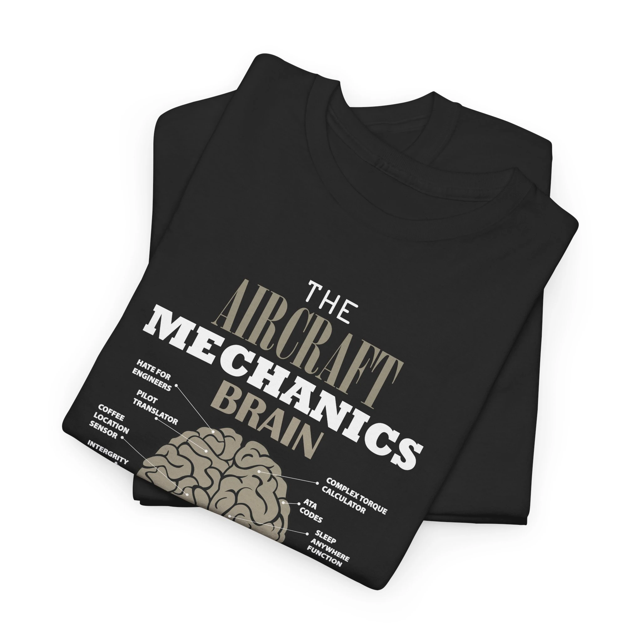 Aircraft Mechanics Brain Baskılı Tişört