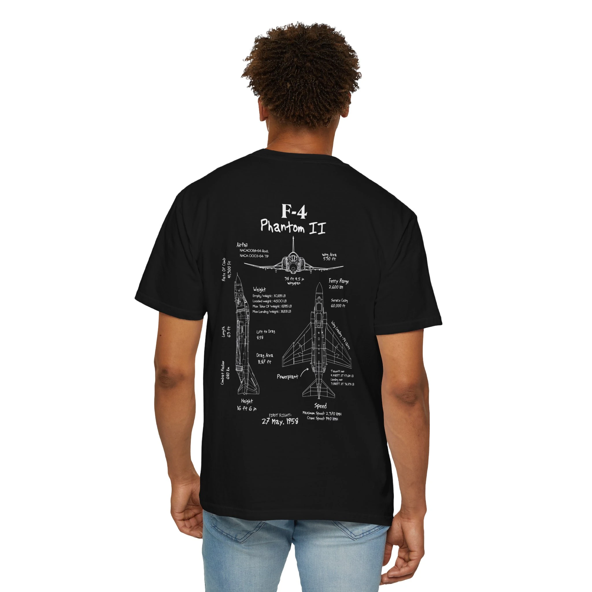F4 Phantom 2 Spook Figürlü Çift taraf Baskılı Tişört