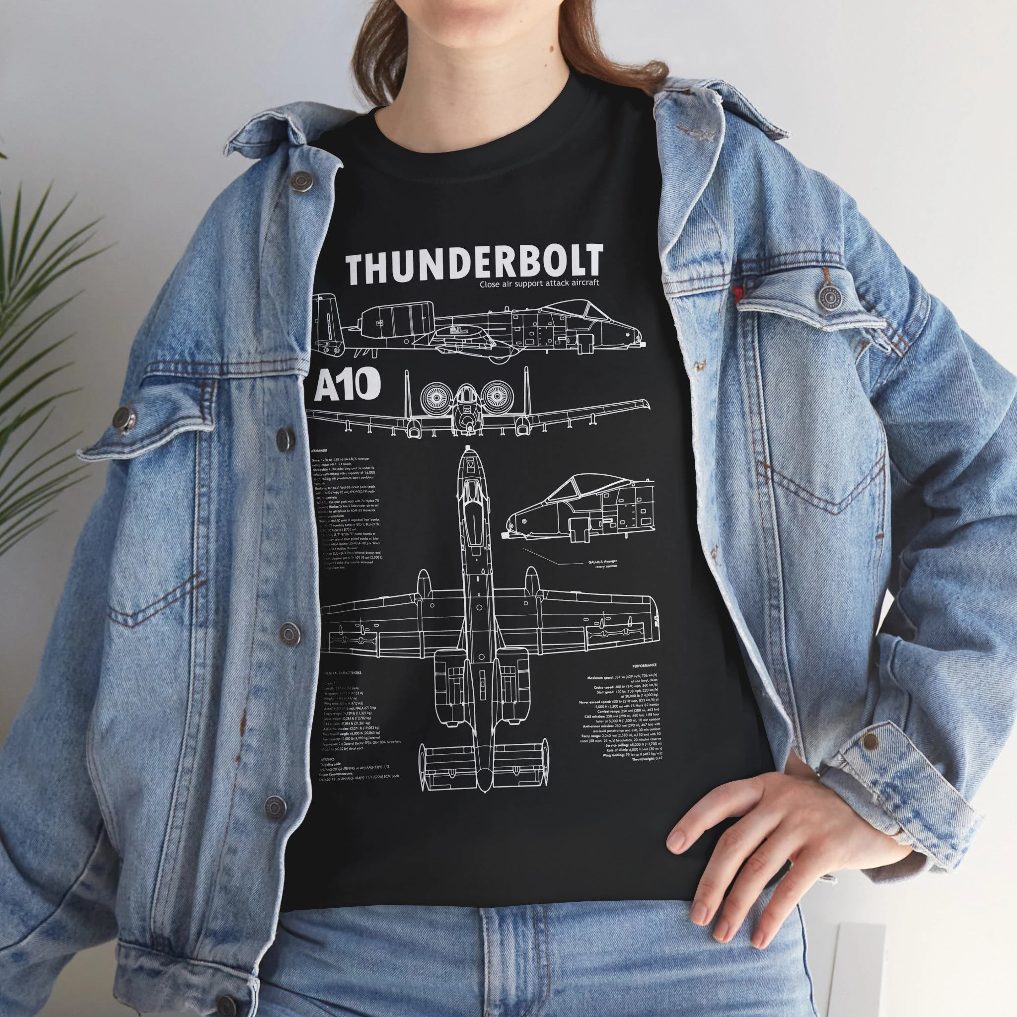 A10 Thunderbolt Baskılı Tişört