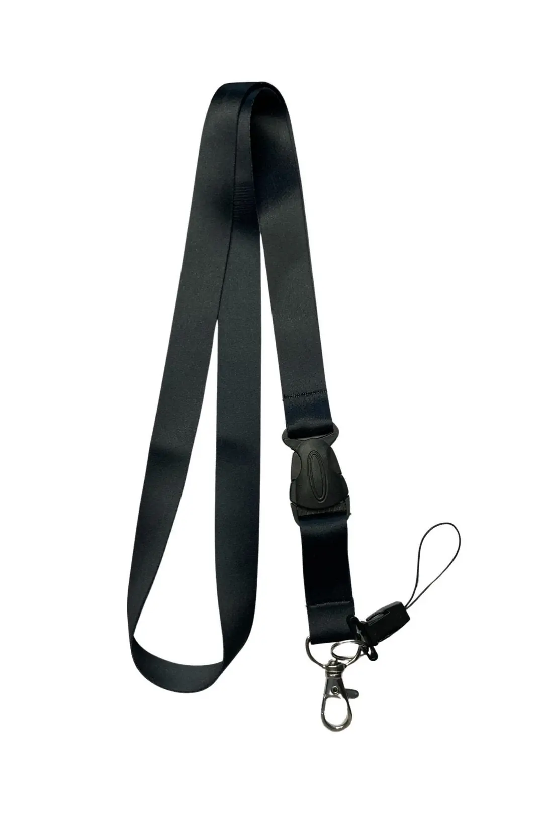 Ara Aparatlı Siyah Basic Boyun ipi Telefon Askısı