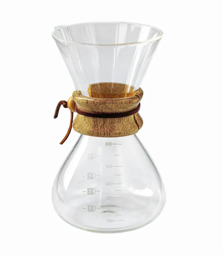Jomani Ahşap Tutacaklı Chemex Sürahisi - 600 Ml