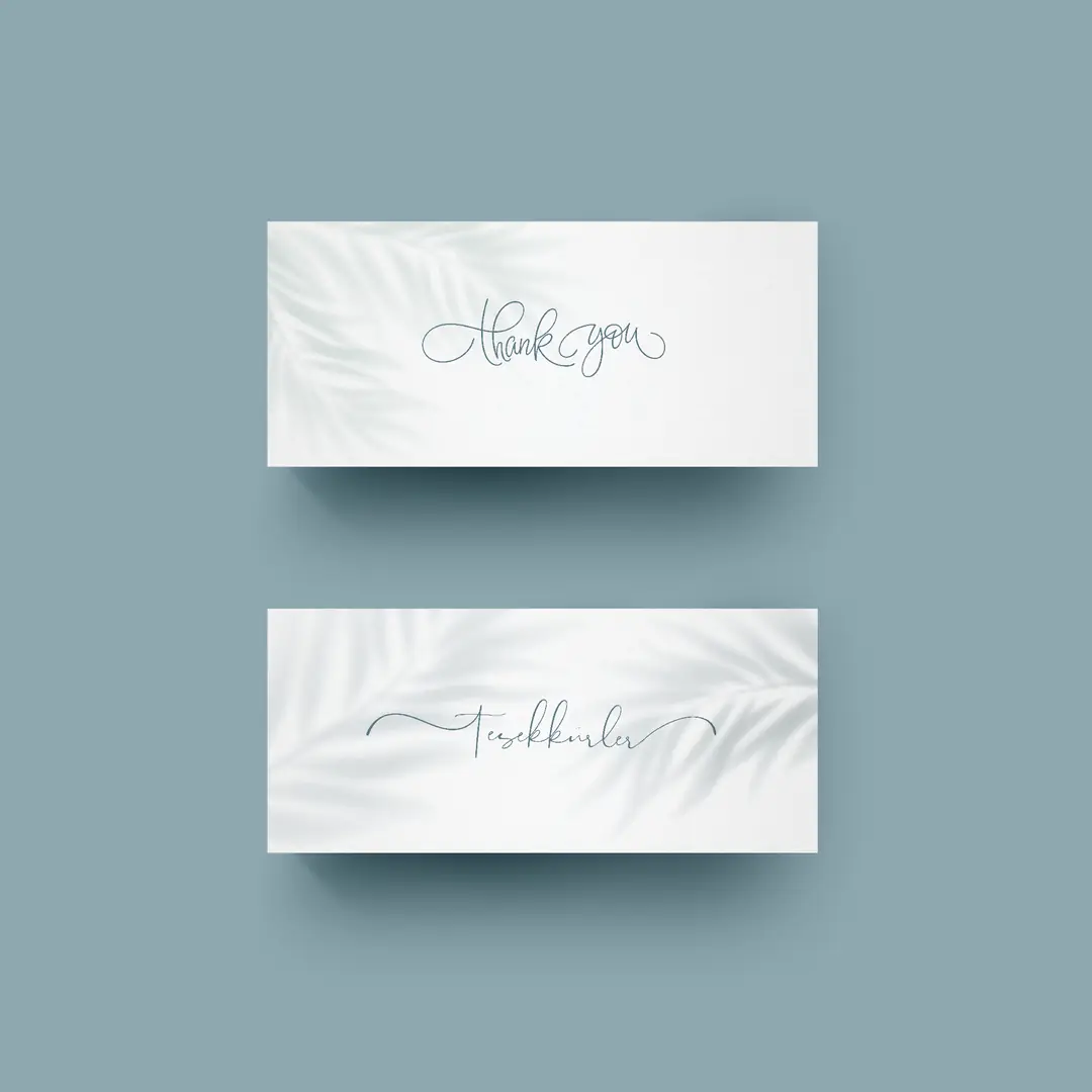 9x6 cm Hazır Teşekkür Kartı (Şablon4)