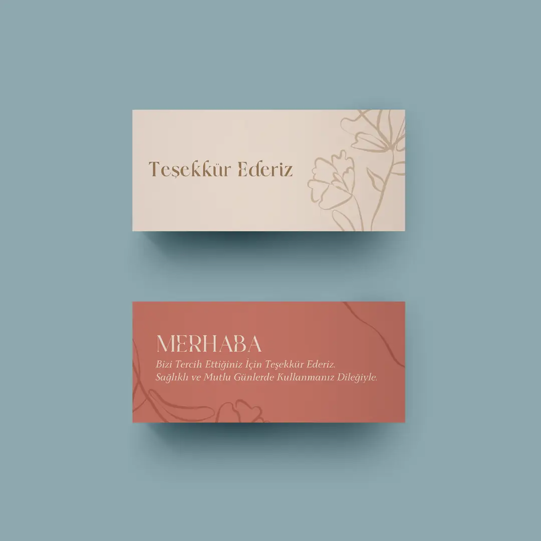 9x6 cm Hazır Teşekkür Kartı (Şablon8)