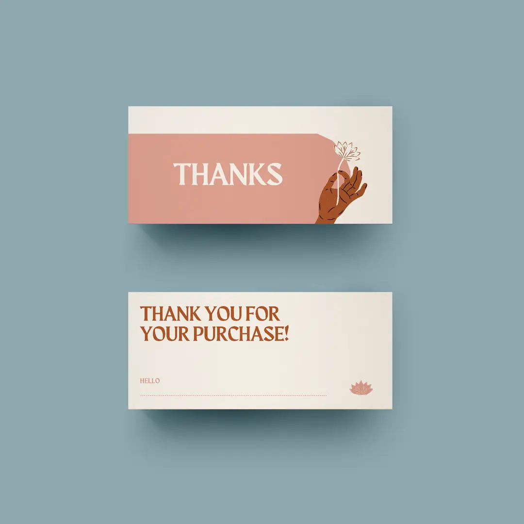 9x6 cm Hazır Teşekkür Kartı (Şablon3)